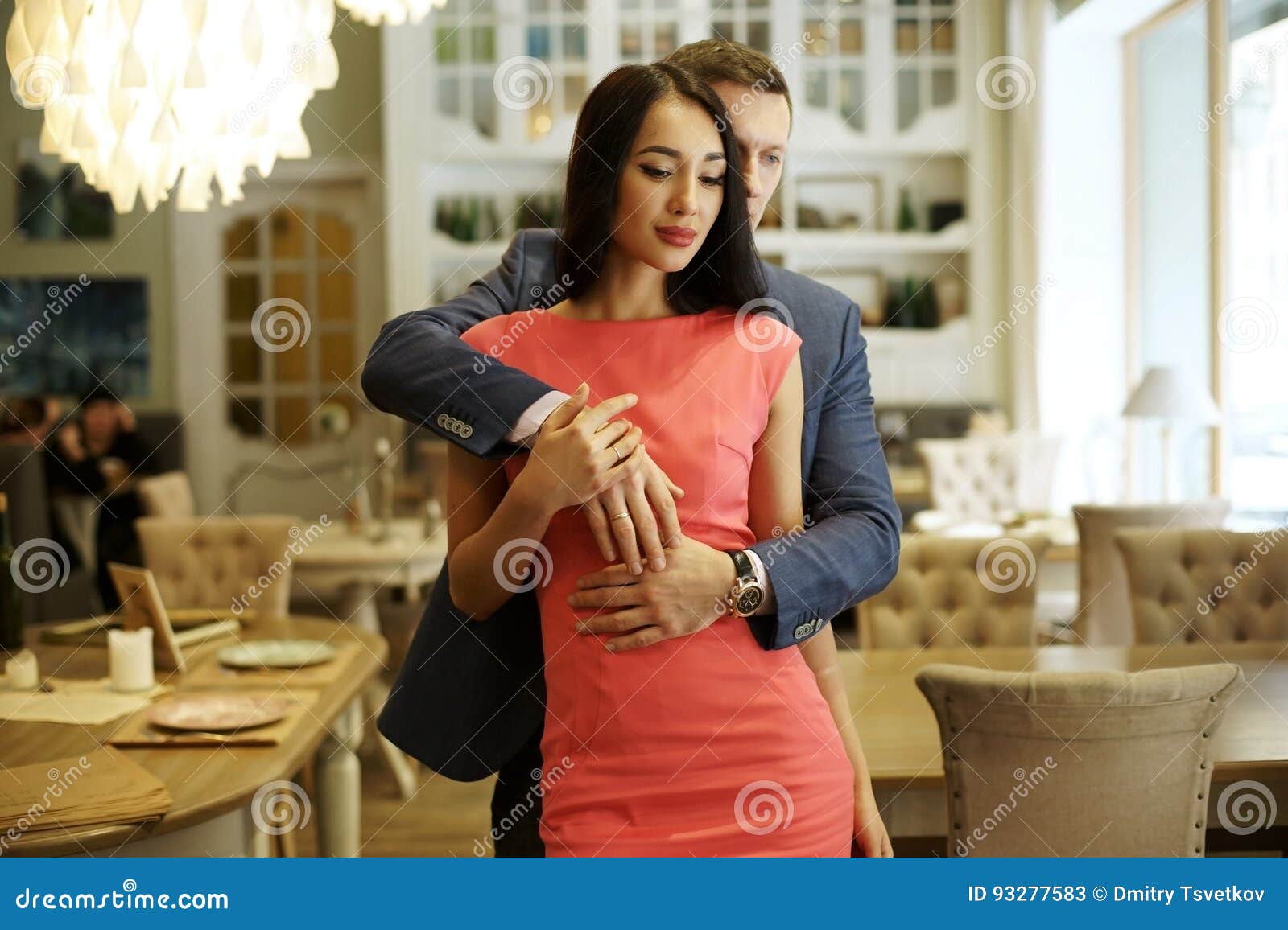Couple Having Good Time in Restaurant Stock Image - Image of girlfriend ...