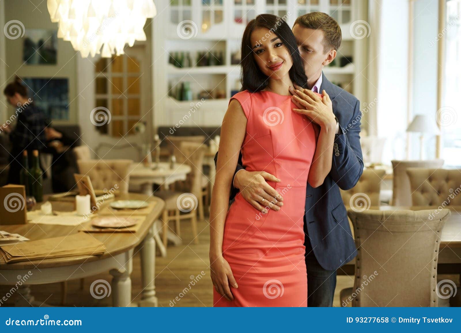 Couple Having Good Time in Restaurant Stock Photo - Image of drink ...
