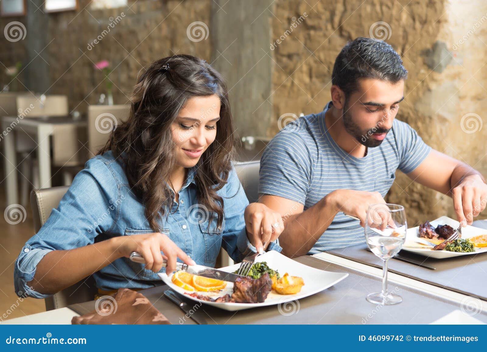 Couple having lunch stock photo. Image of gourmet, attractive - 46099742
