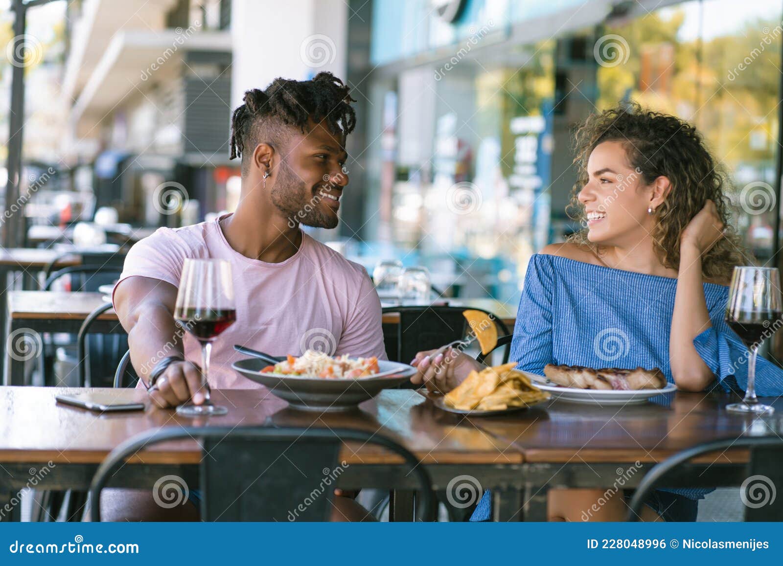 Couple Having Lunch Together at a Restaurant. Stock Photo - Image of ...