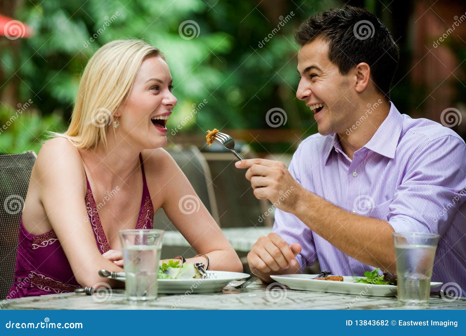 Couple Having Meal stock photo. Image of adults, cheerful - 13843682