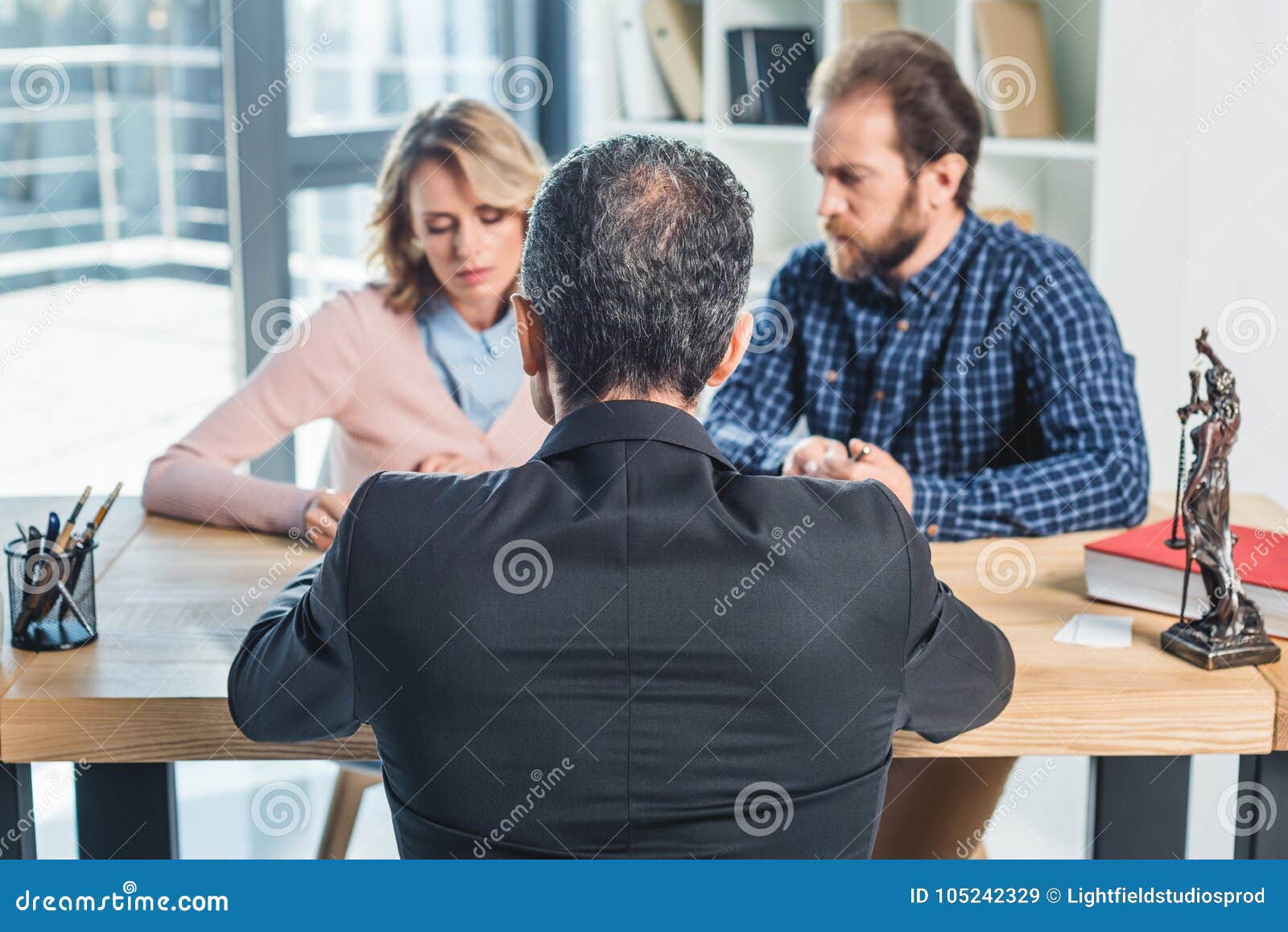 Couple Having Meeting with Lawyer Stock Image - Image of office ...