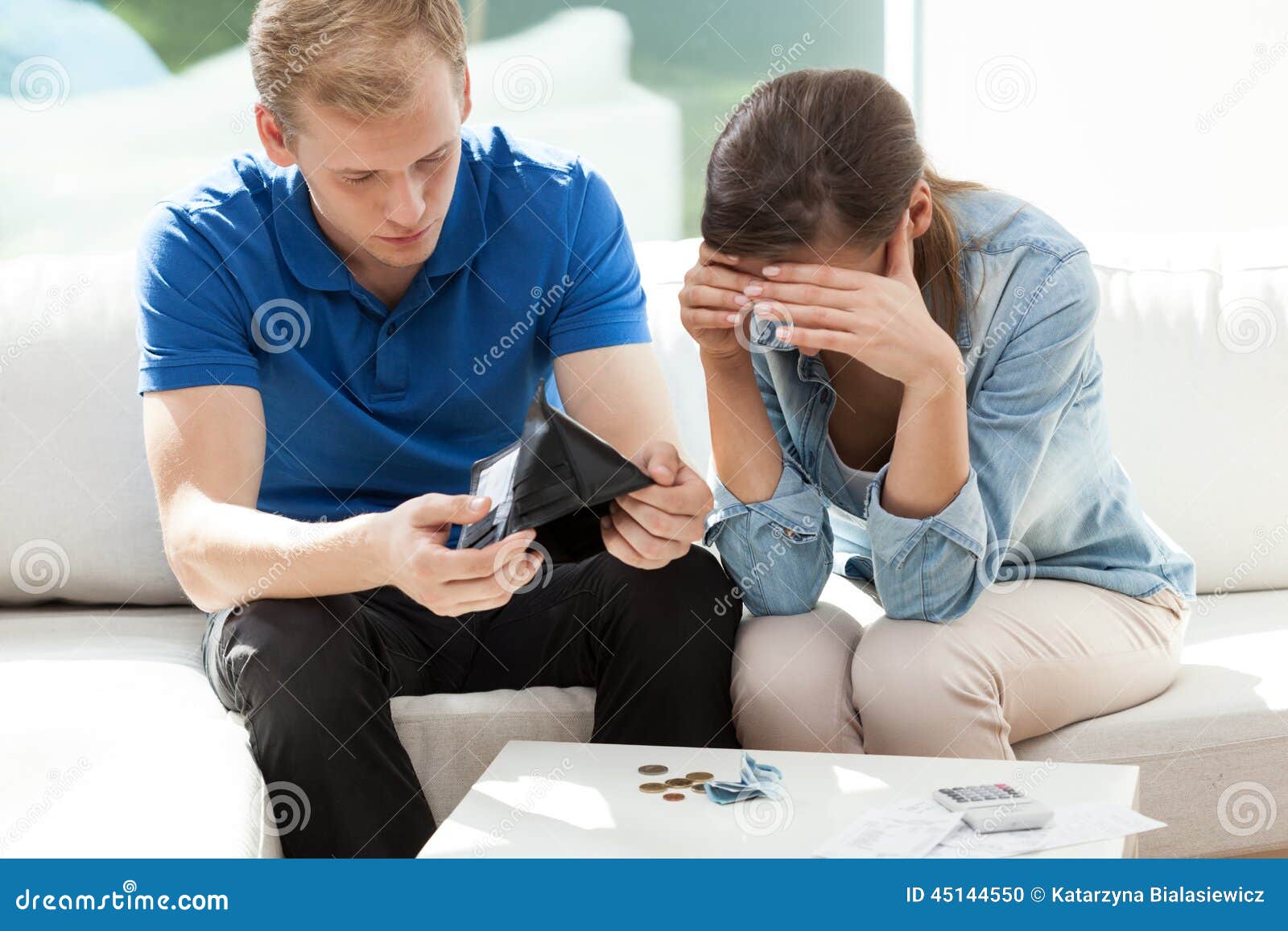 Couple Having Not Enough Money Stock Photo - Image of marriage, crisis ...