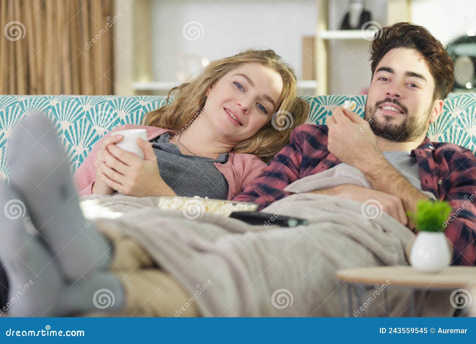Couple having rest at home stock image. Image of happy - 243559545