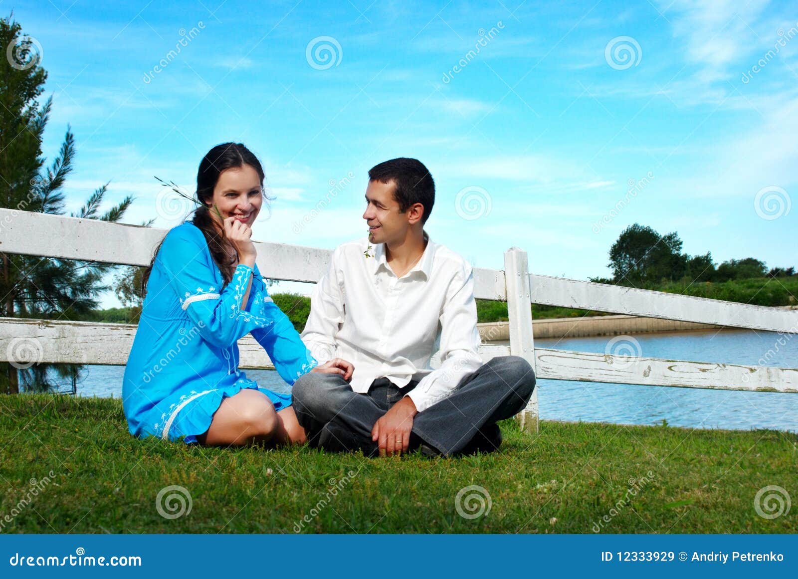 Couple Having a Rest on the Nature Stock Image - Image of beauty ...
