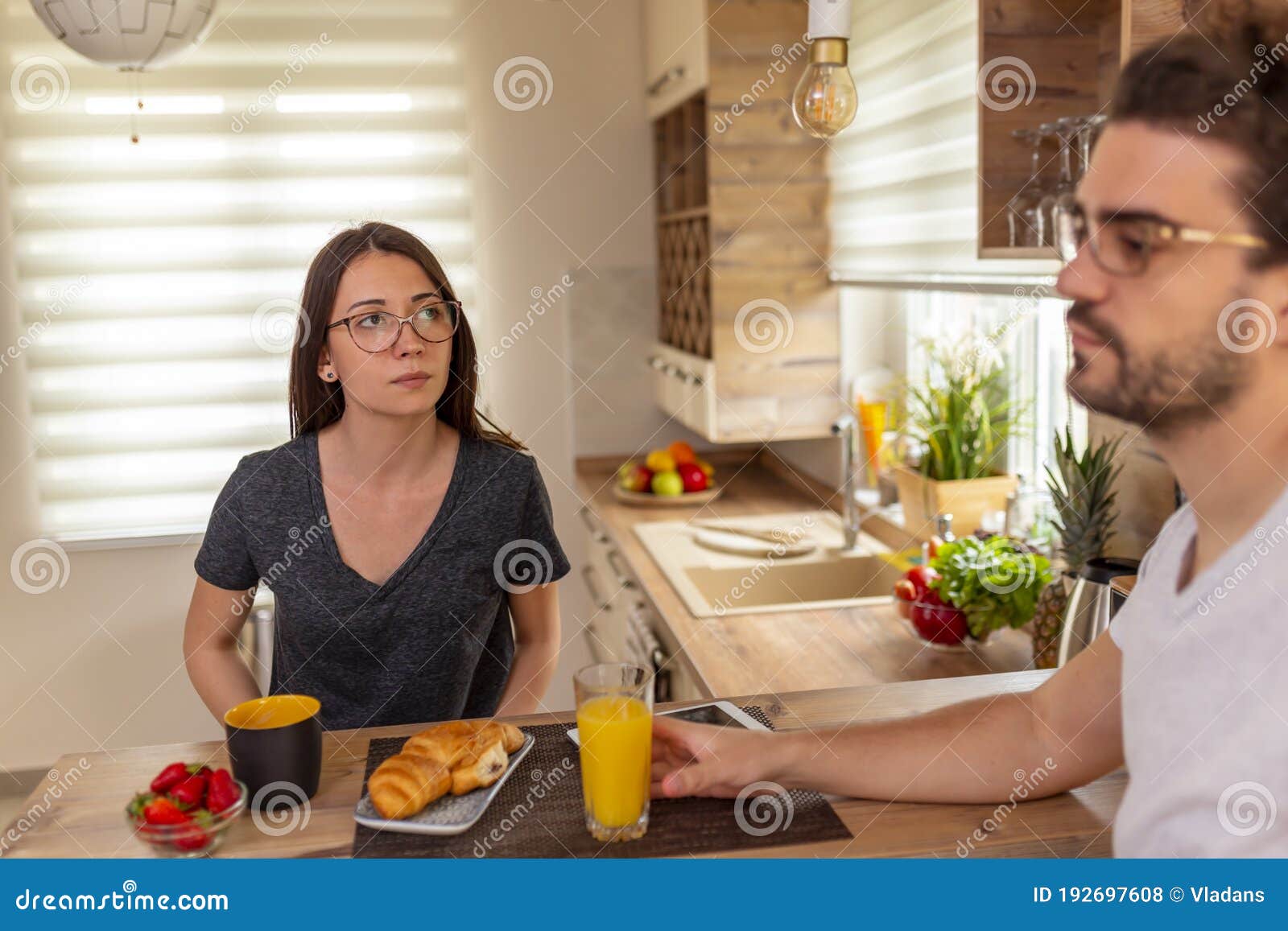 Couple Having Serious Conversation Stock Photo - Image of people ...