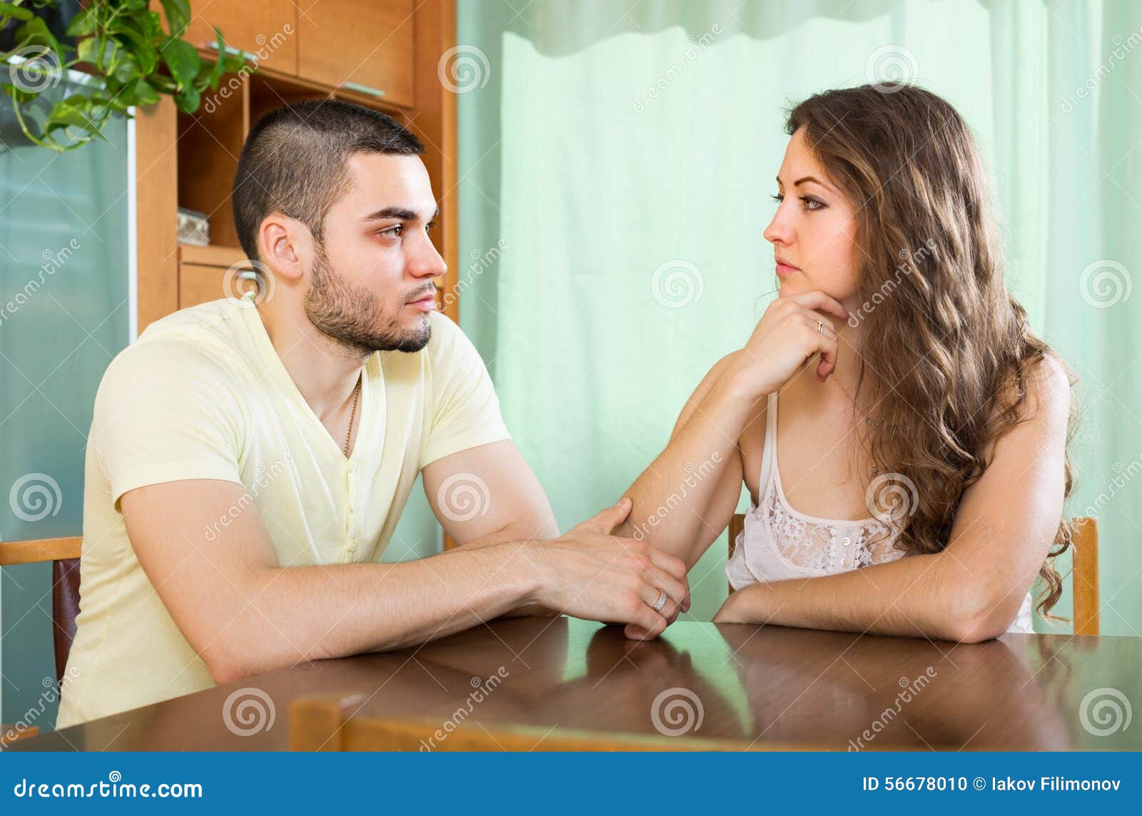 Couple Having Serious Talking Stock Photo - Image of adult, person ...