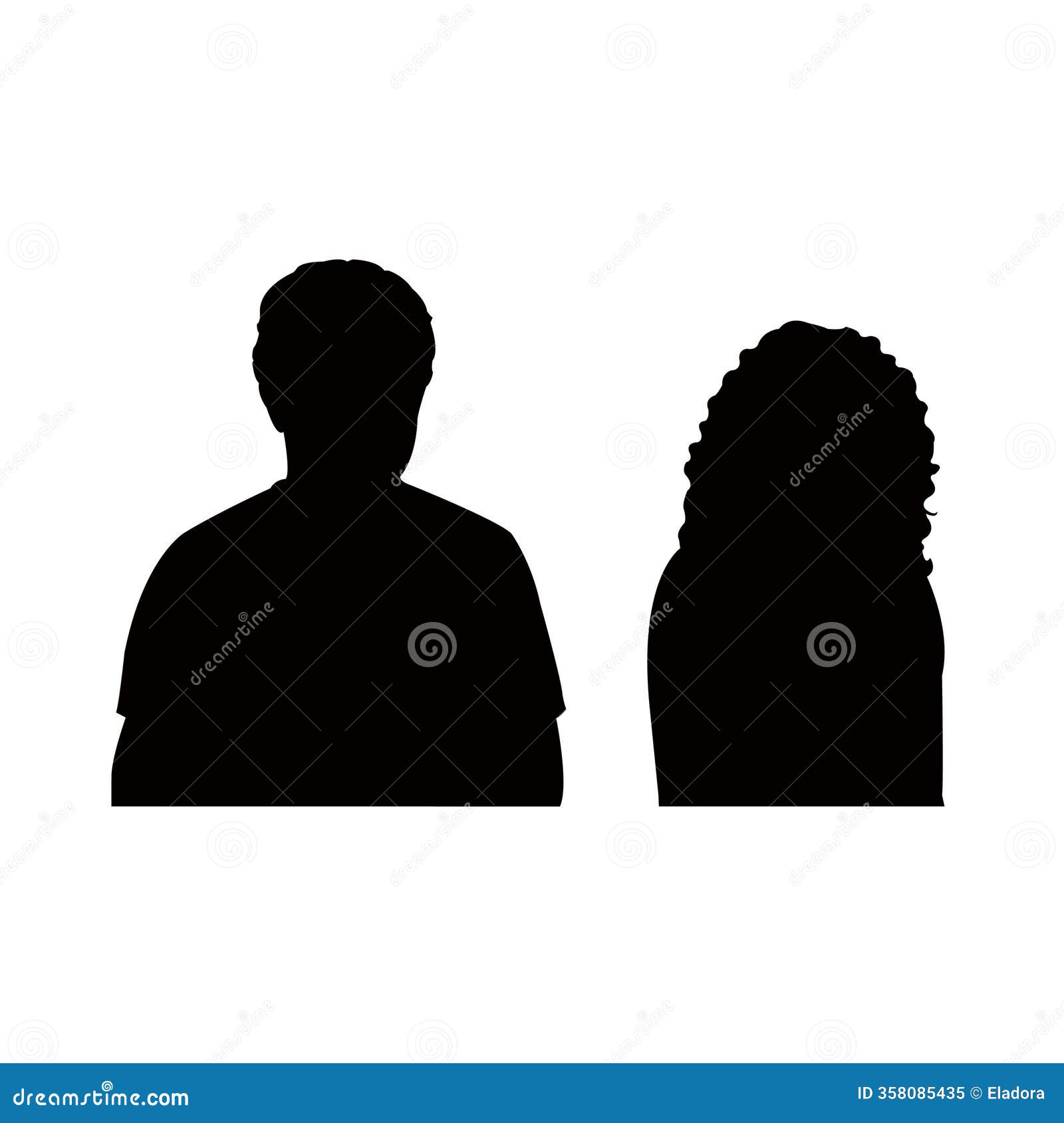 A Couple Head Silhouette Vector Stock Vector - Illustration of white ...