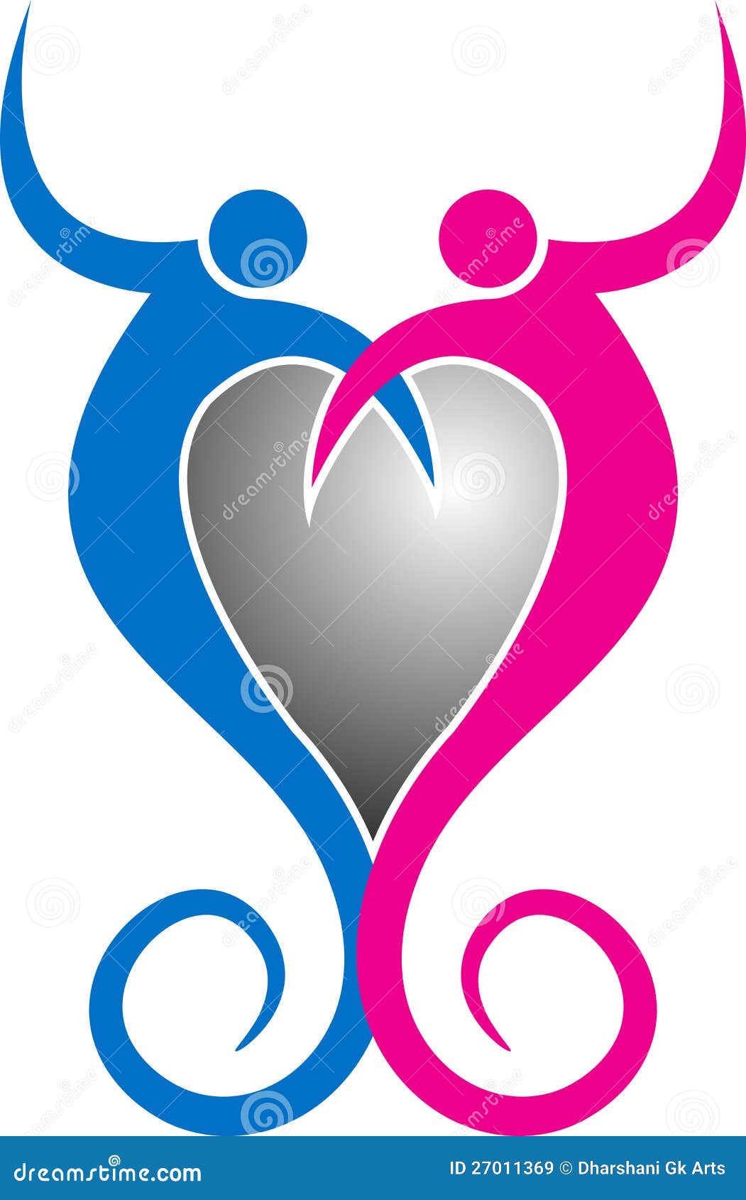 Couple heart logo stock vector. Illustration of figure - 27011369