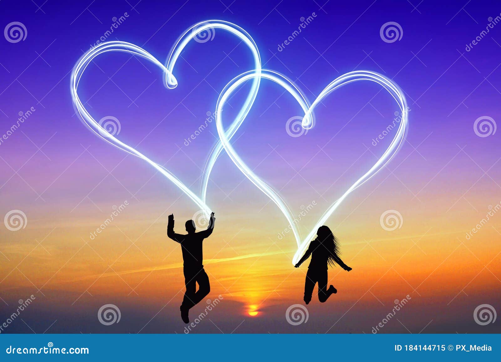 Couple, Heart Shapes - Love Concept Stock Illustration - Illustration ...