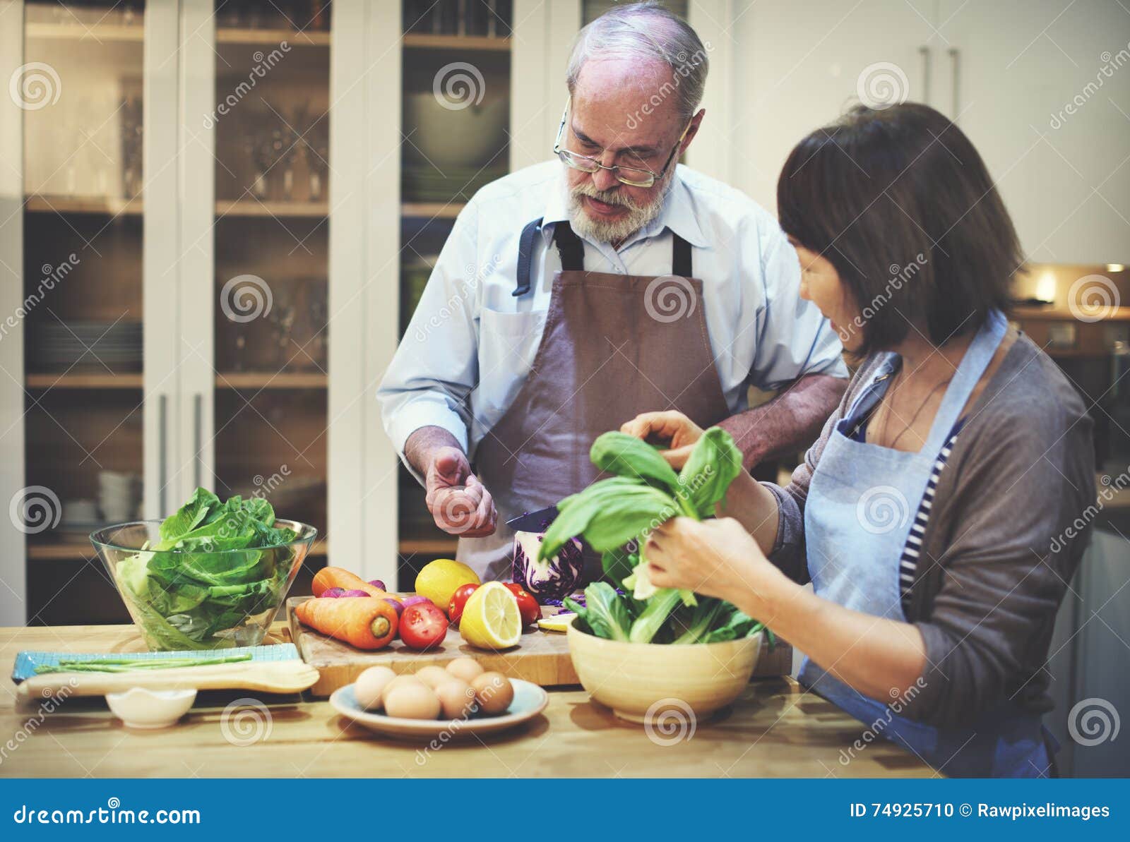 Couple Helping Cooking Preparation Concept Stock Photo - Image of ...