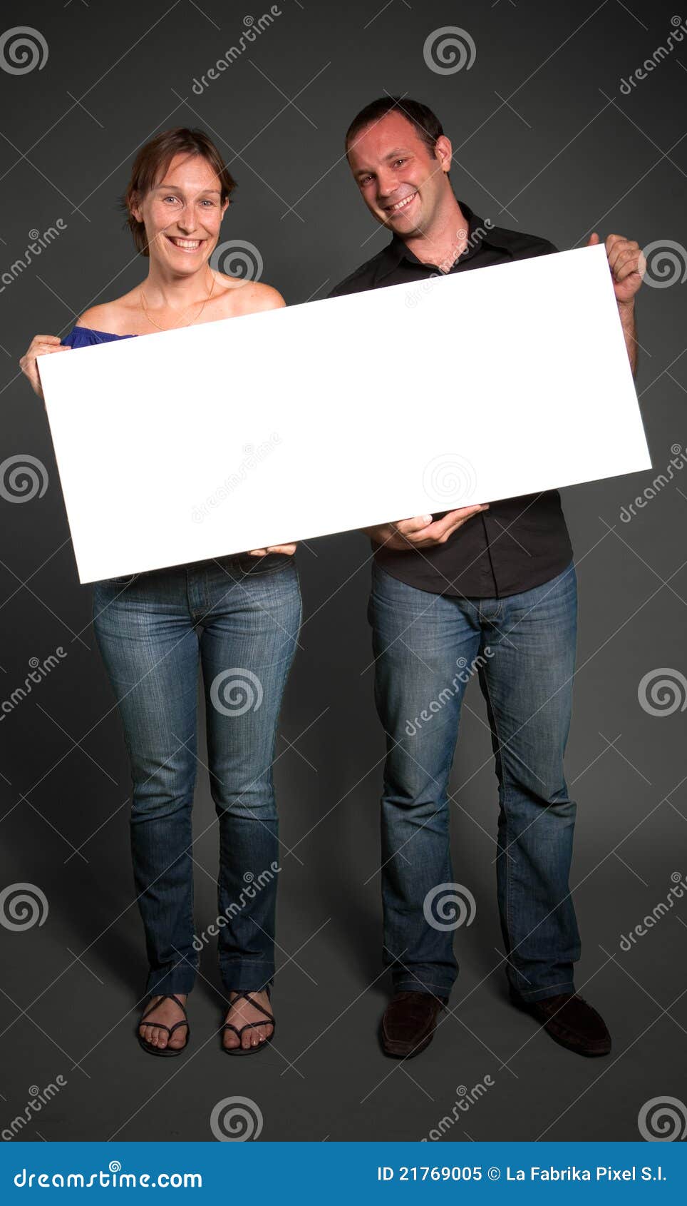 Couple Holding a Blank Sign Stock Image - Image of adult, sign: 21769005
