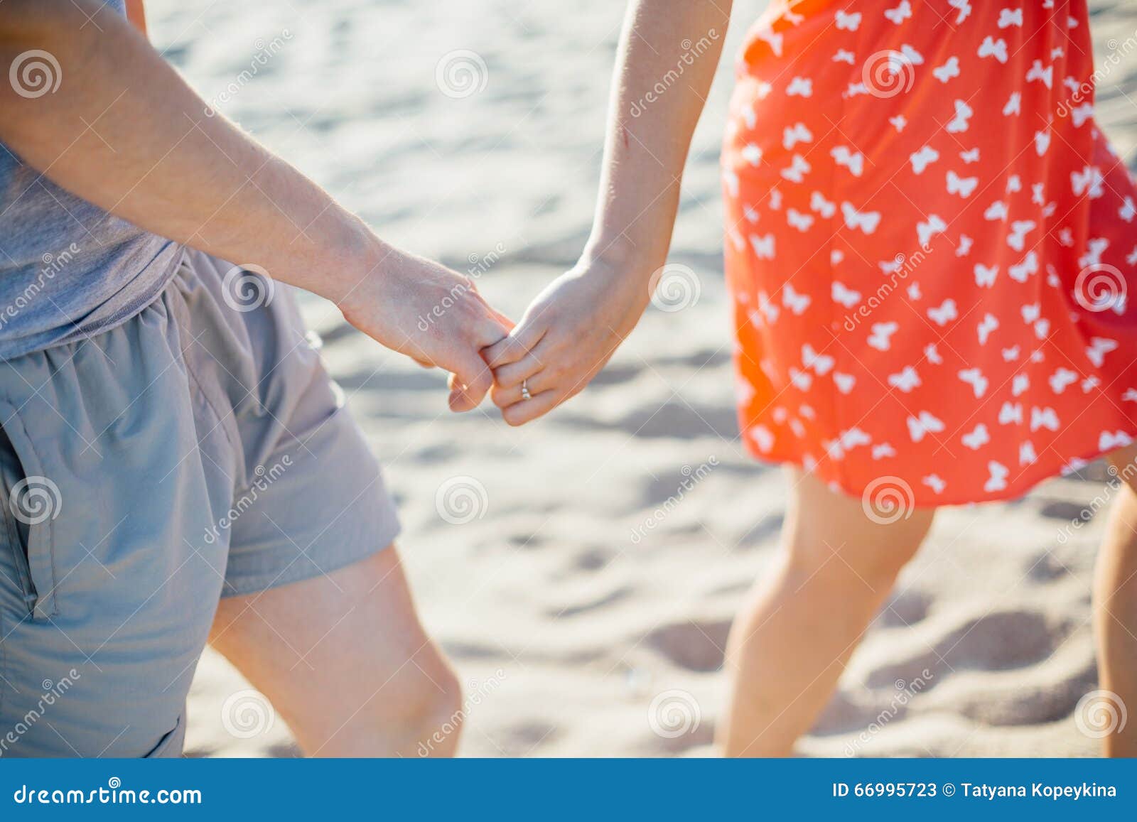 Couple Holding Hands In Beach Stock Image Image Of Male Romance