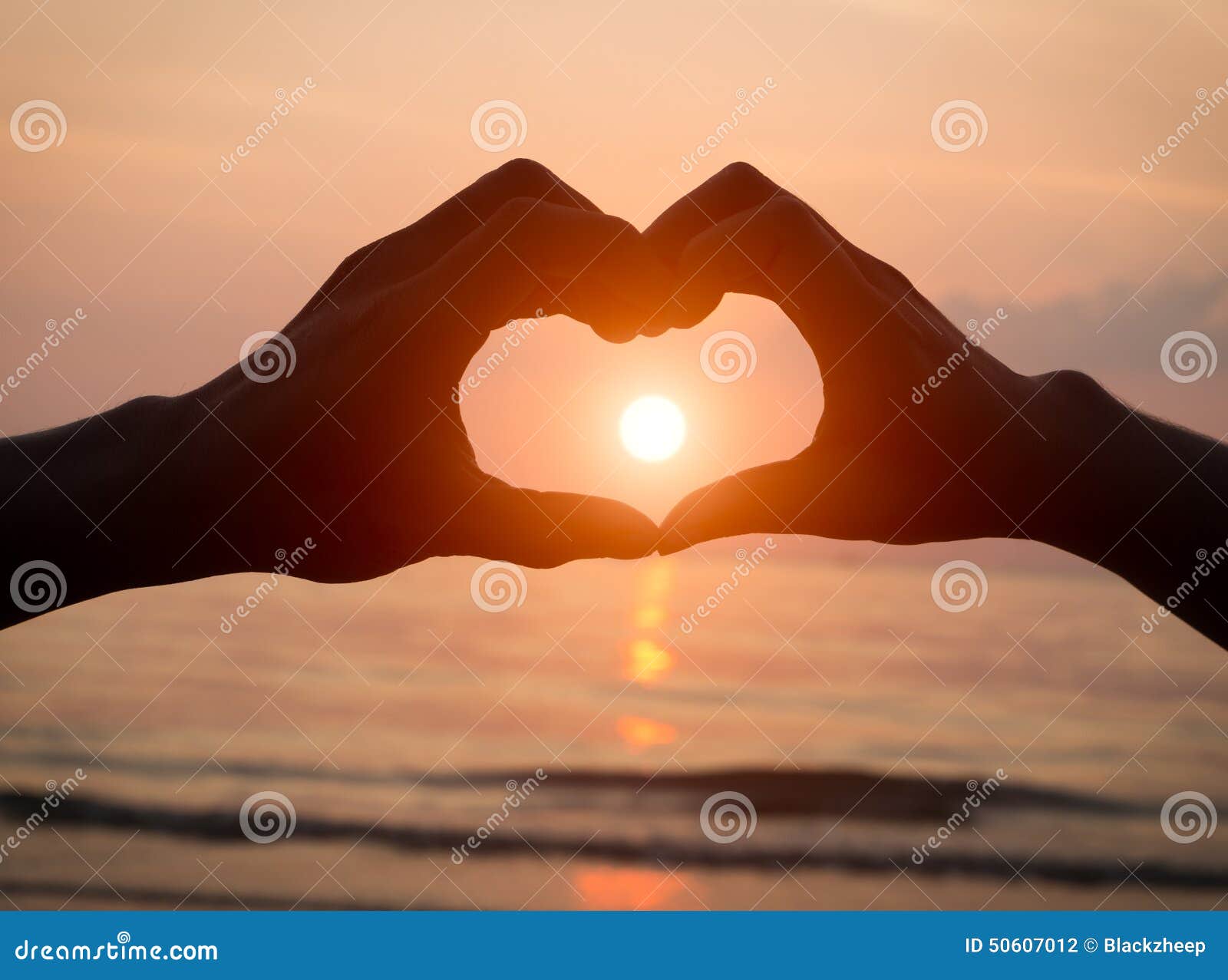 Couple Holding Hands Heart Love at Sunset on Beach Stock Photo - Image ...