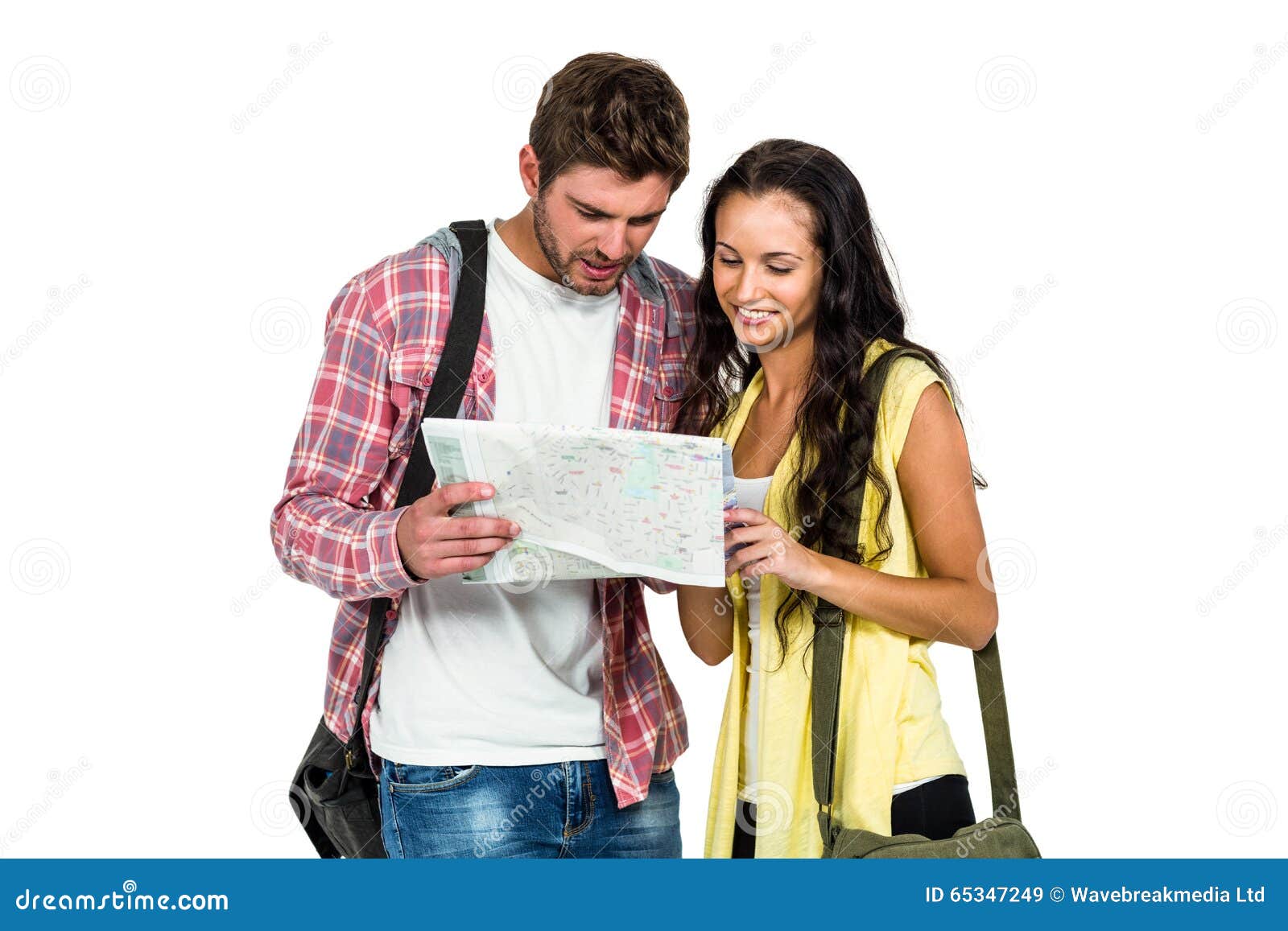 Couple holding map stock image. Image of caucasian, affection - 65347249