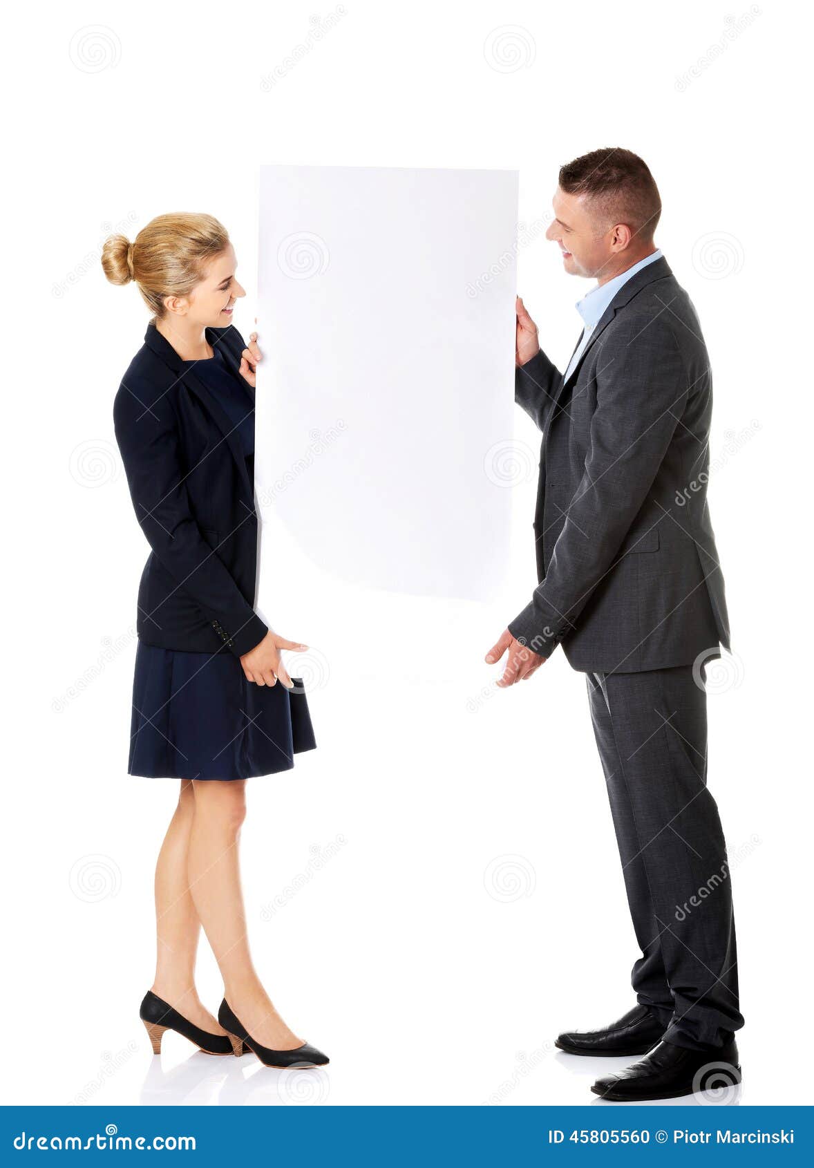 Couple Holding a Poster Together Stock Photo - Image of holding, happy ...