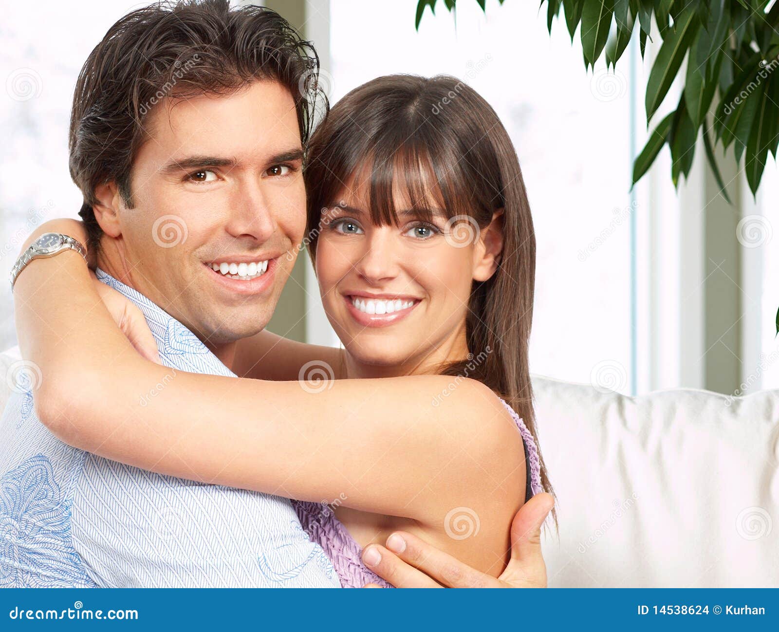 Couple at home stock photo. Image of smile, pretty, whitening - 14538624