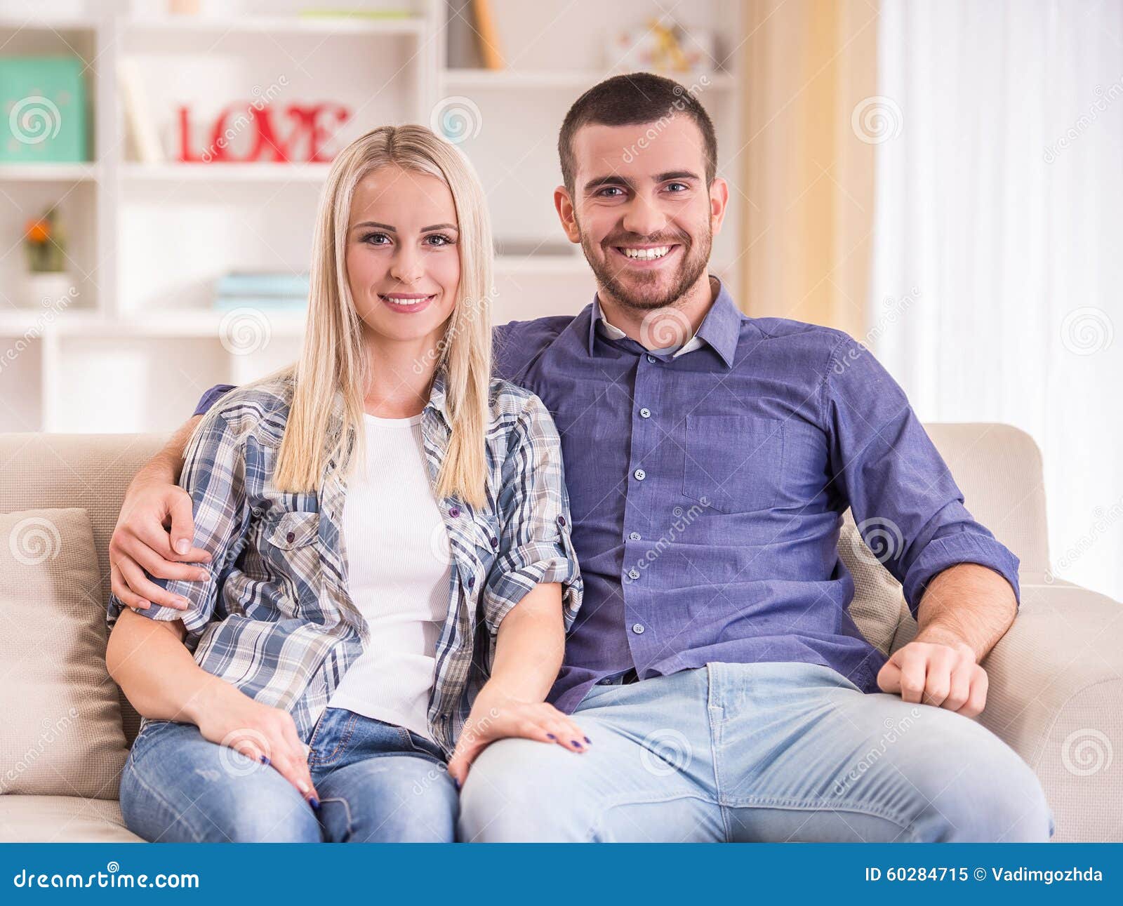 Couple at home stock image. Image of relaxed, romantic - 60284715