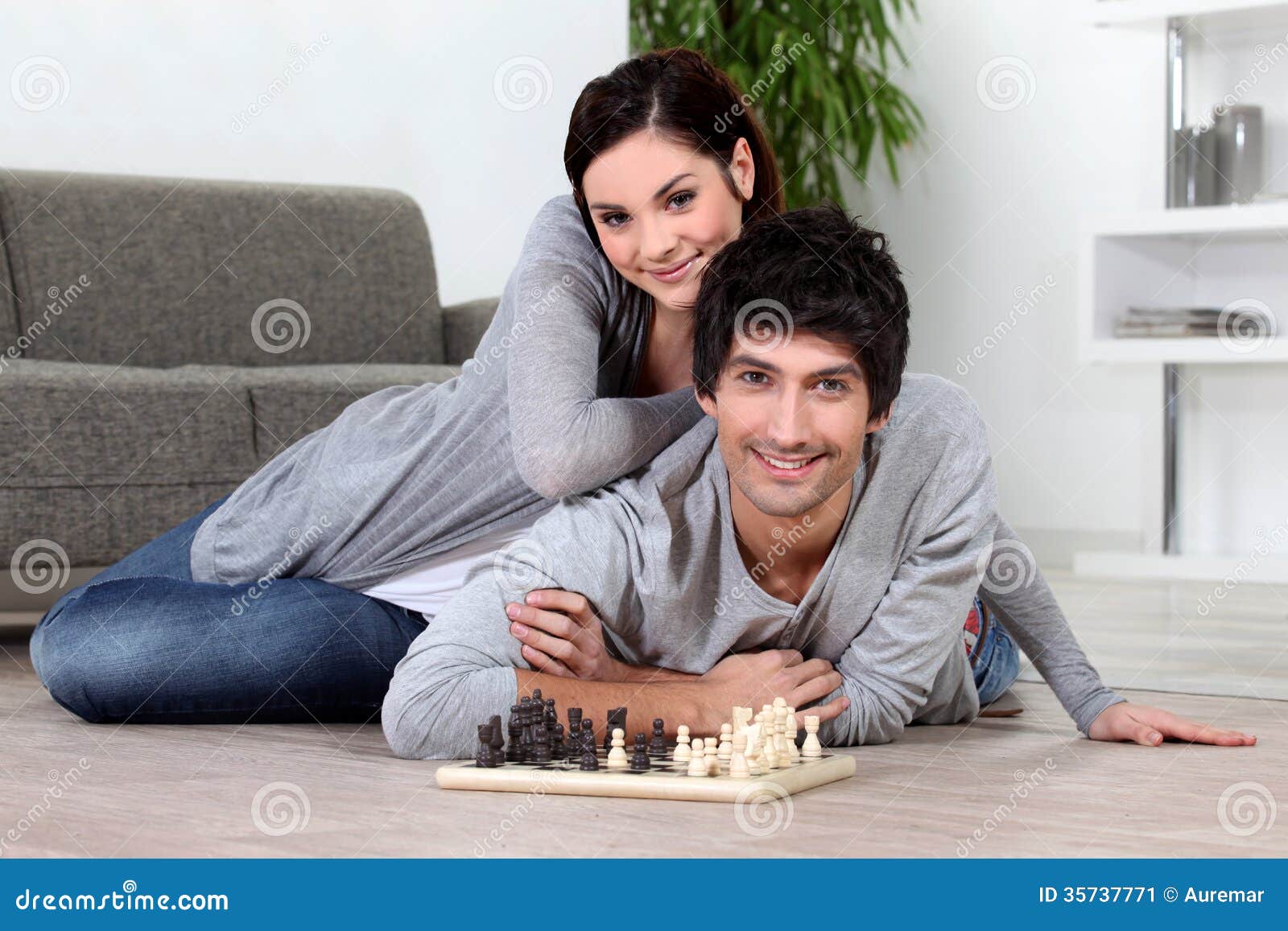 Couple at Home Playing Chess Stock Image - Image of couple, plan: 35737771