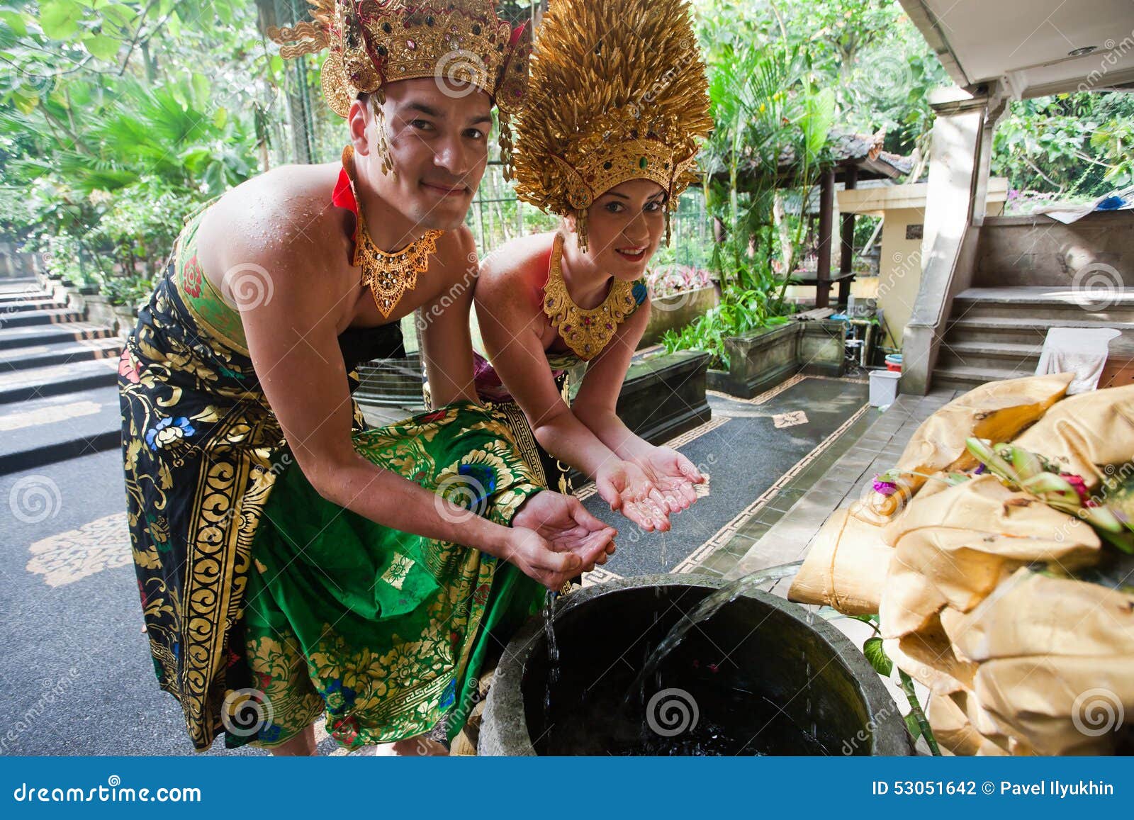 Couple at Honeymoon in Balinese Tradition Stock Photo - Image of ...