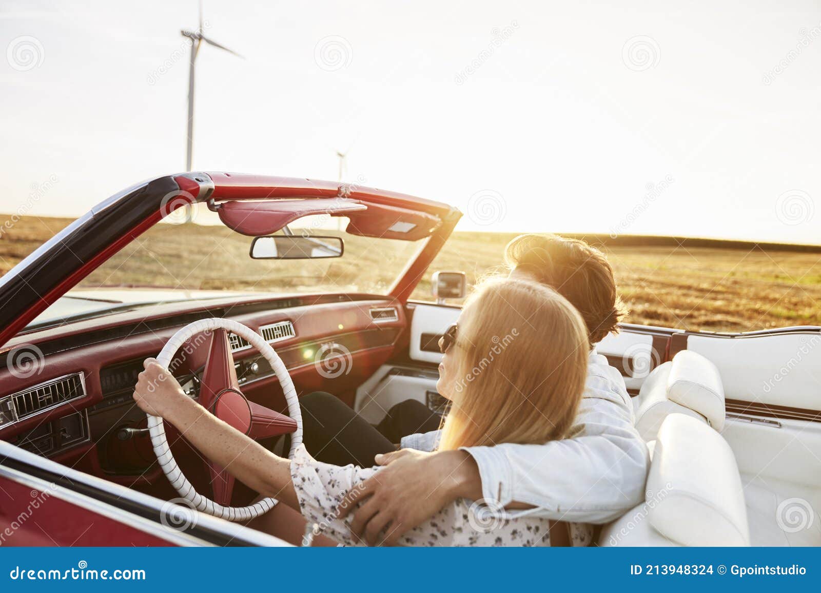 Couple Hugging in the Car during Sunset Stock Photo - Image of falling ...