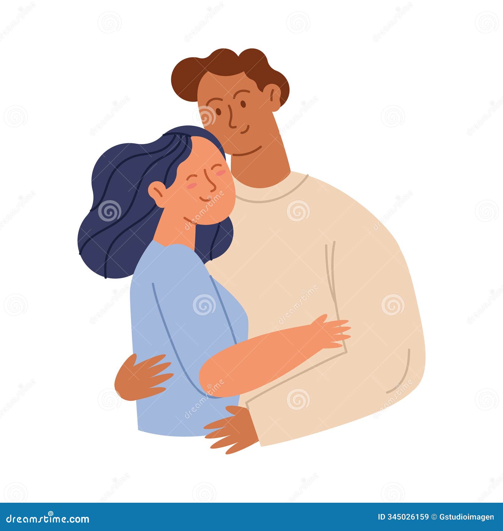 Couple hugging characters stock vector. Illustration of character ...