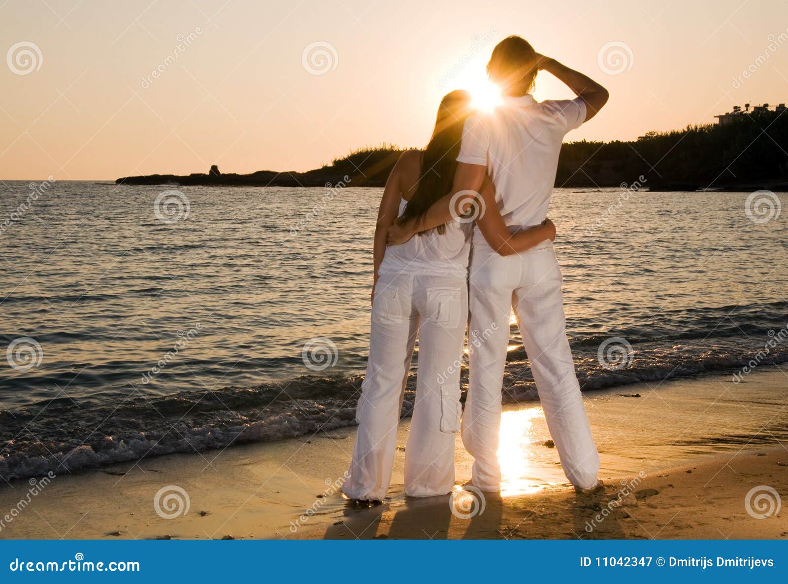 Couple Hugging, Enjoying Summer Sunset. Stock Image - Image of outdoors ...