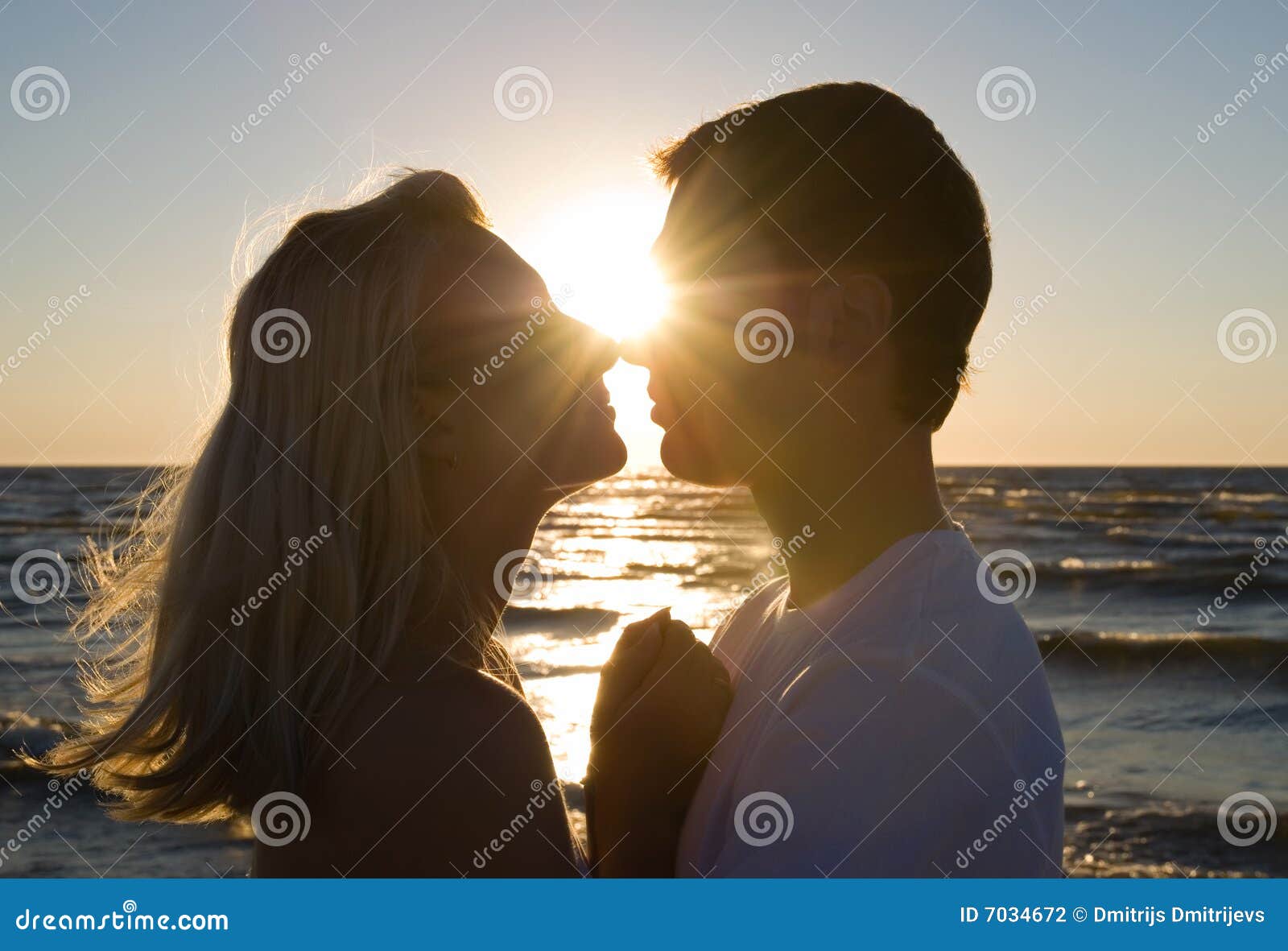 Couple Hugging, Enjoying Summer Sunset. Stock Photo - Image of ...