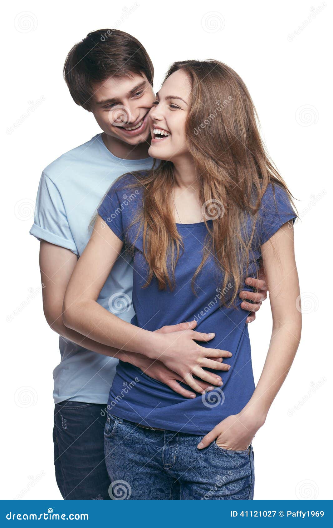 Couple Hugging Happiness Fun. Stock Image - Image of casual, laughing ...