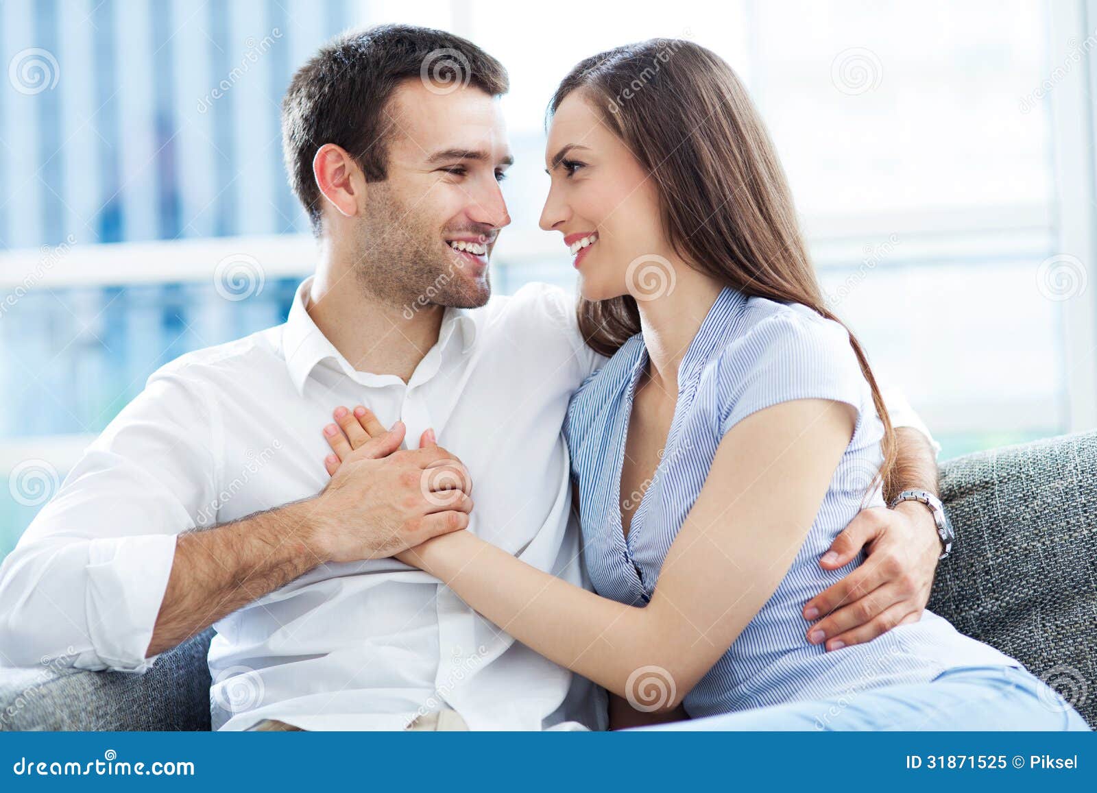 Couple hugging at home stock image. Image of women, bonding - 31871525