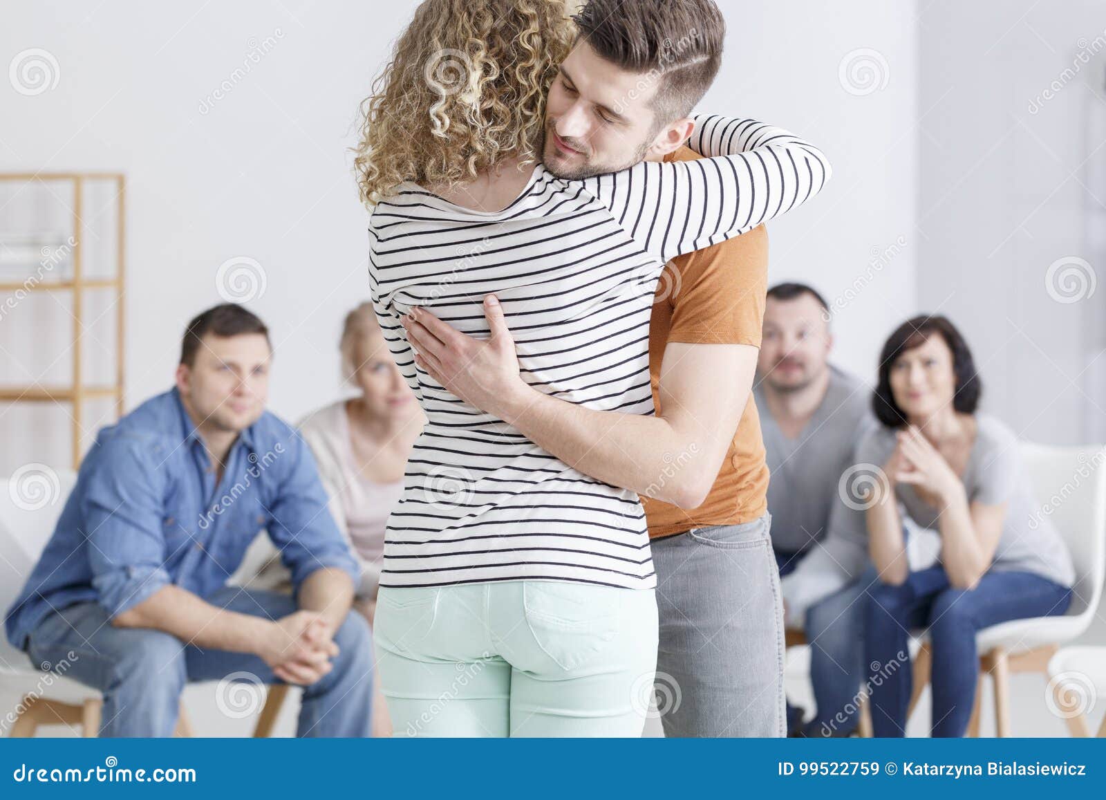Couple Hugging during Marital Therapy Stock Image - Image of ...