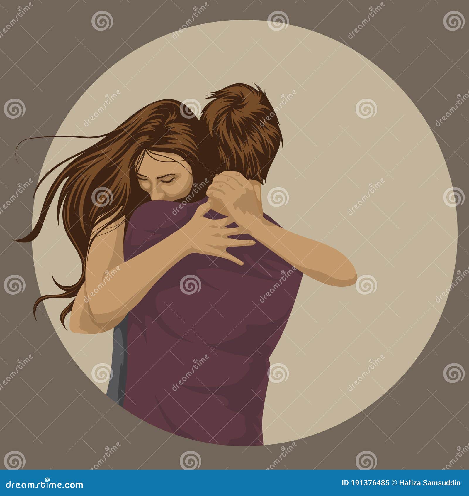 Couple Hugging. Vector Illustration Decorative Design Stock Vector ...