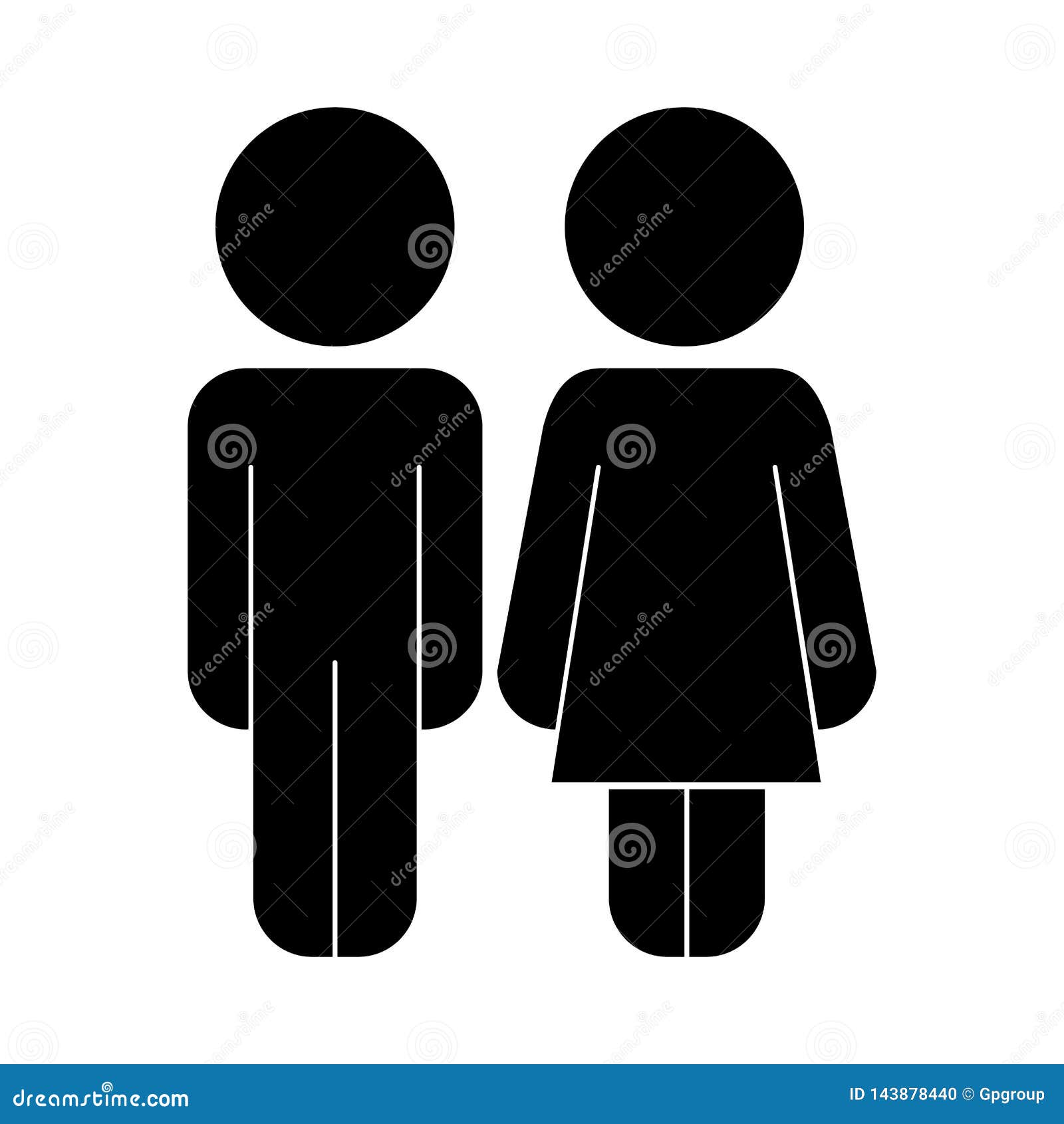 Couple human figures icon stock vector. Illustration of human - 143878440