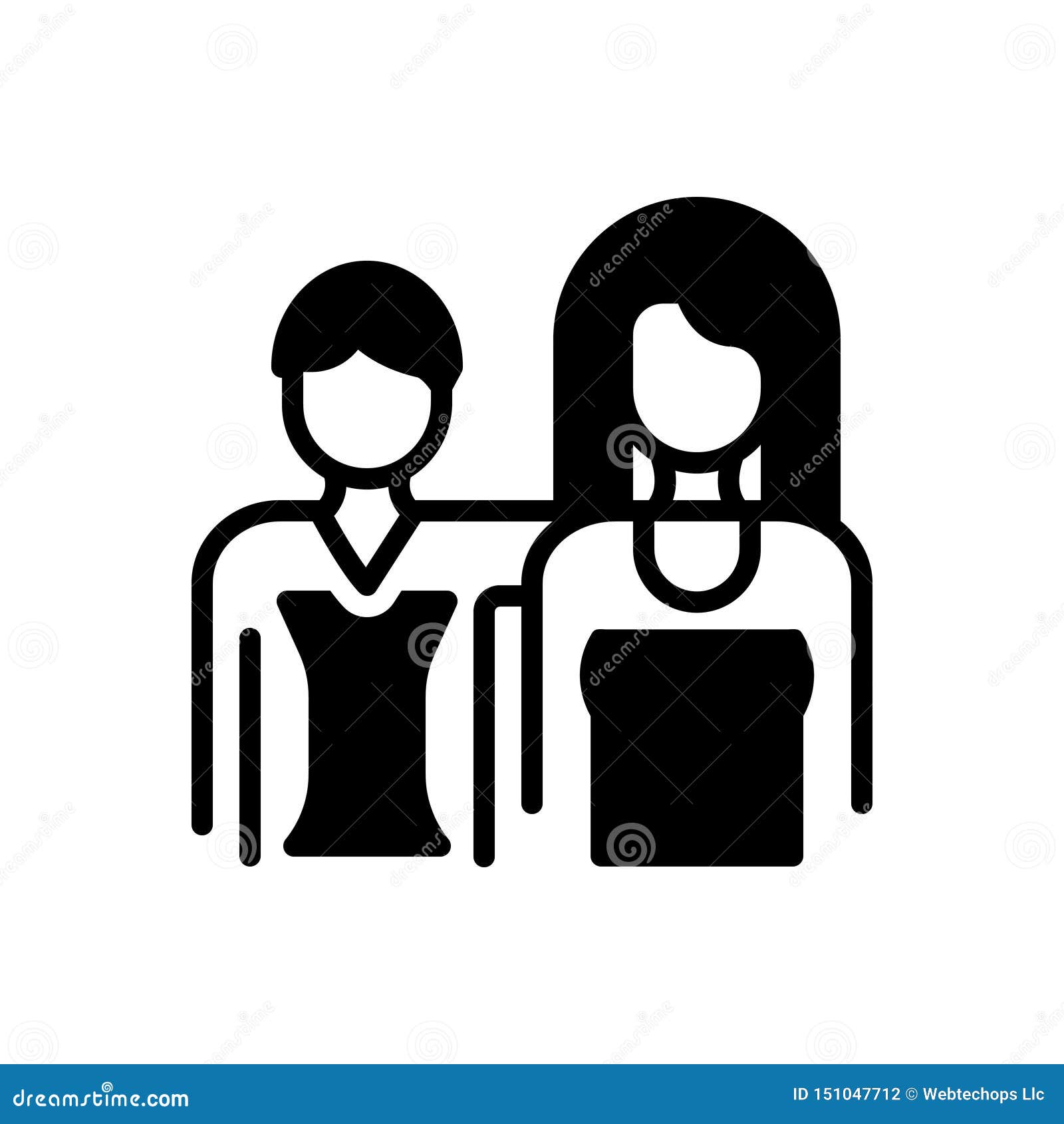 Black Solid Icon for Couple, Duet and Spouse Stock Vector ...