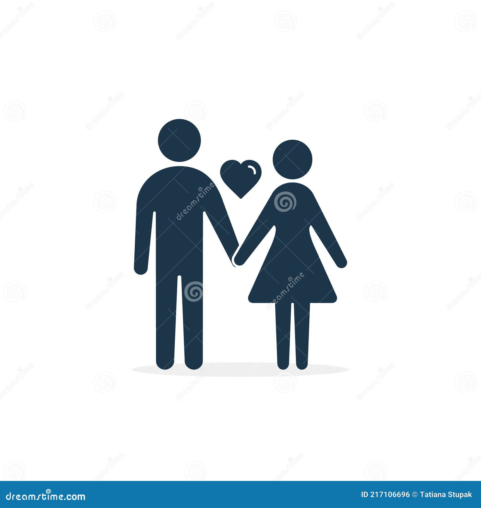 Couple Icon with Heart. Vector Isolated Illustration Stock Vector ...