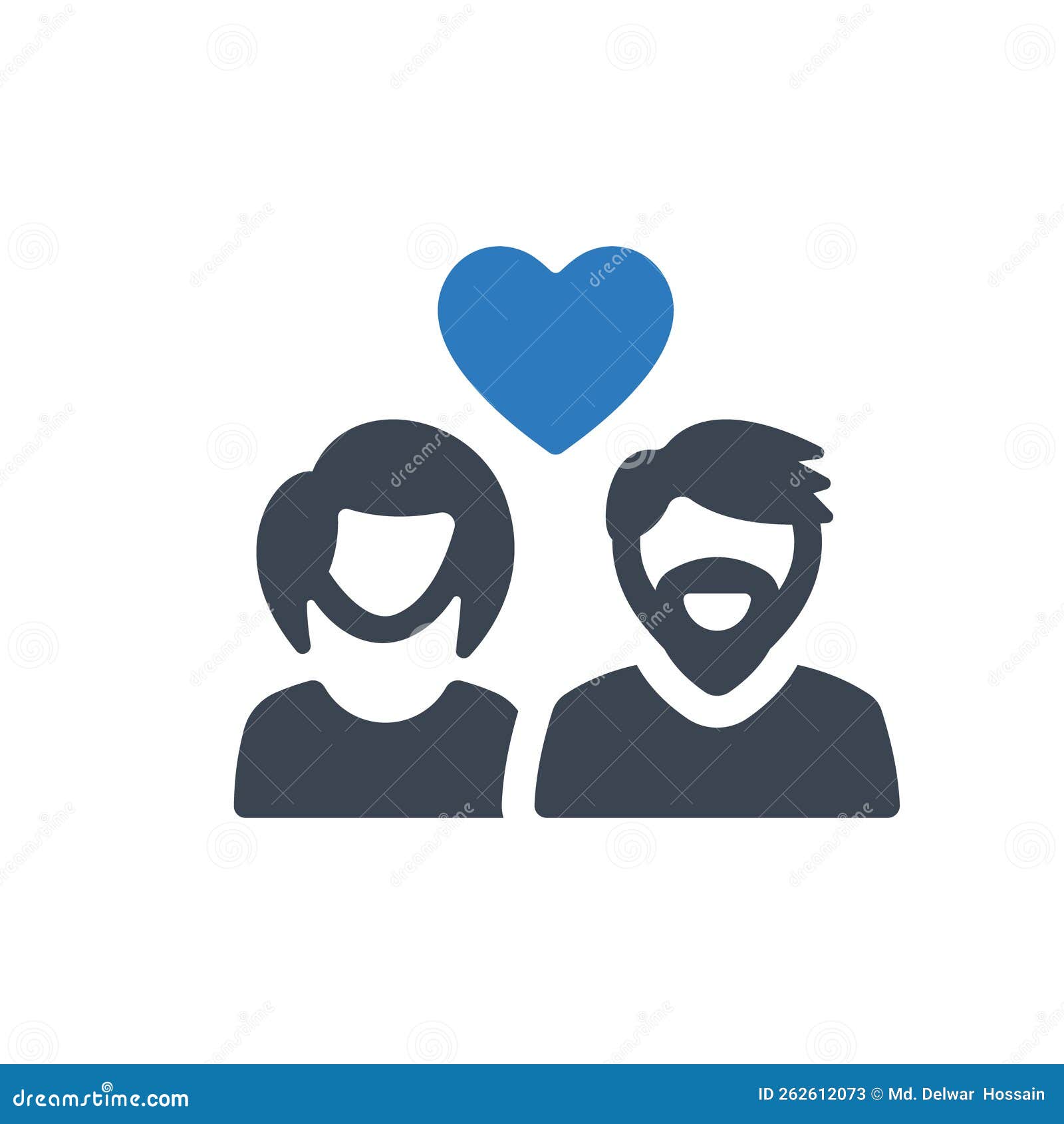 Couple icon stock vector. Illustration of love, symbol - 262612073