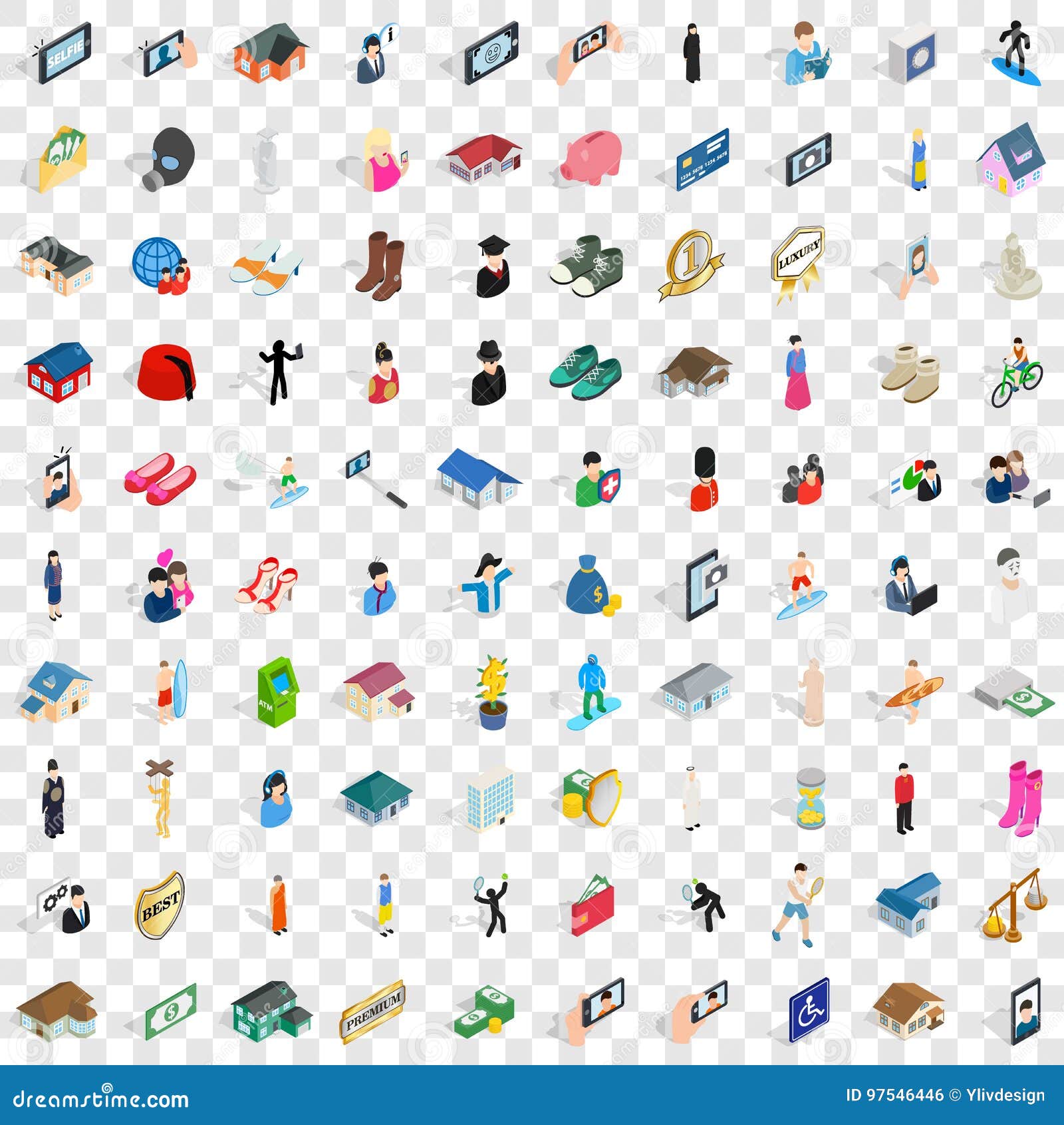 100 Couple Icons Set, Isometric 3d Style Stock Vector - Illustration of ...