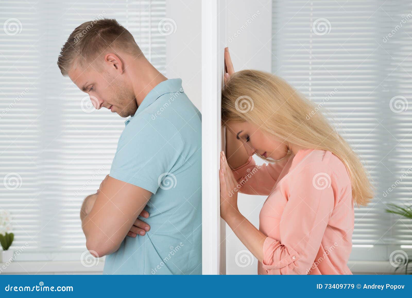 Couple Ignoring Each Other at Home Stock Image - Image of ...