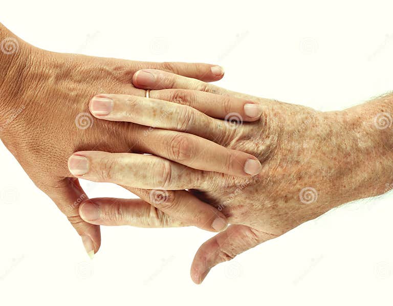 Couple Interlinked Hands Over White Background Stock Photo - Image of ...