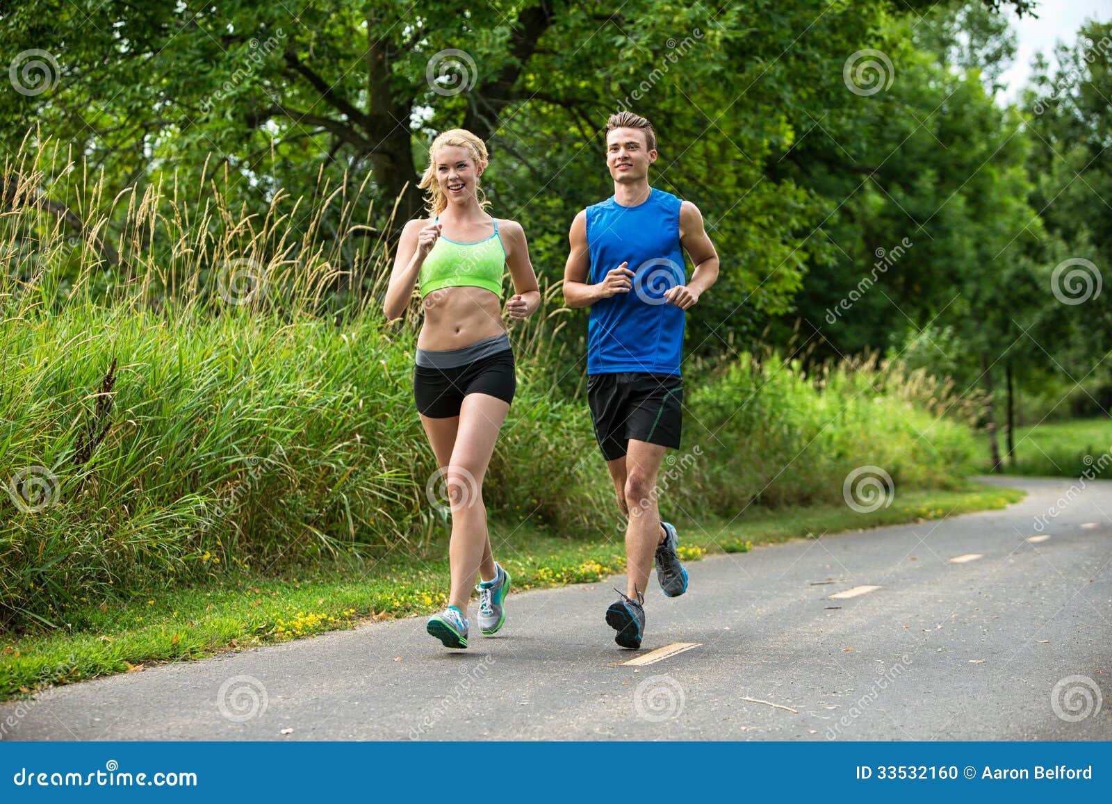 Couple Jogging stock photo. Image of dividing, handsome - 33532160