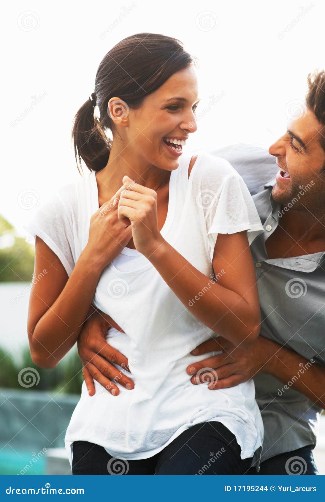 Couple joking around stock photo. Image of male, belief - 17195244
