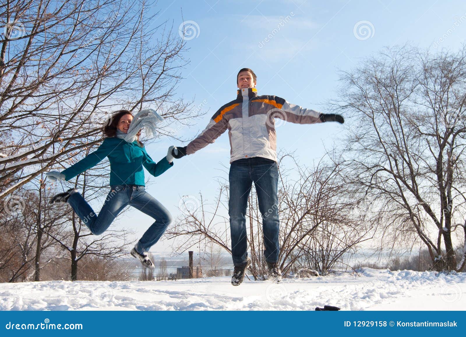 Couple jump stock photo. Image of body, adult, playful - 12929158