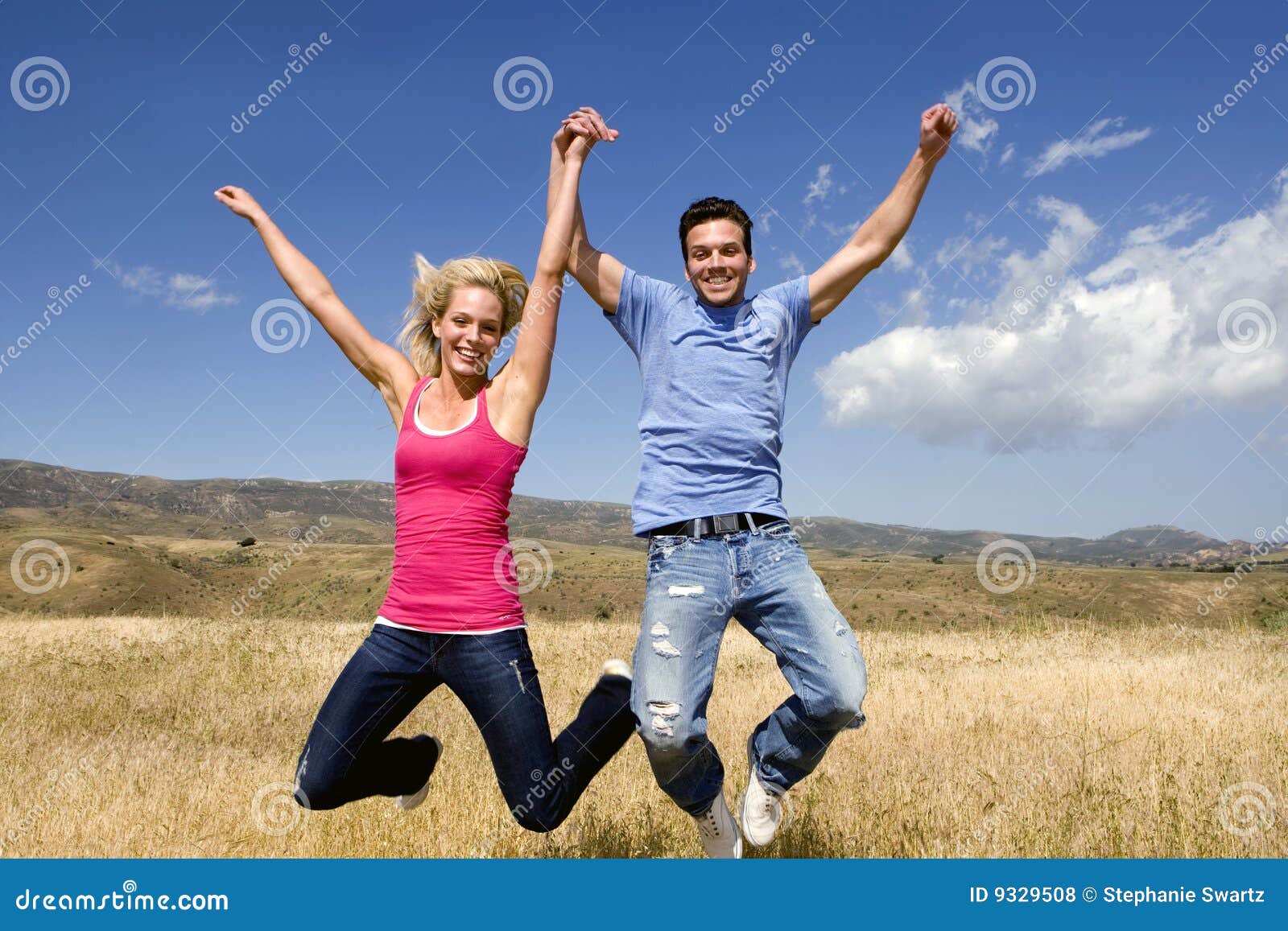 Couple jumping stock photo. Image of love, lucky, relationship - 9329508