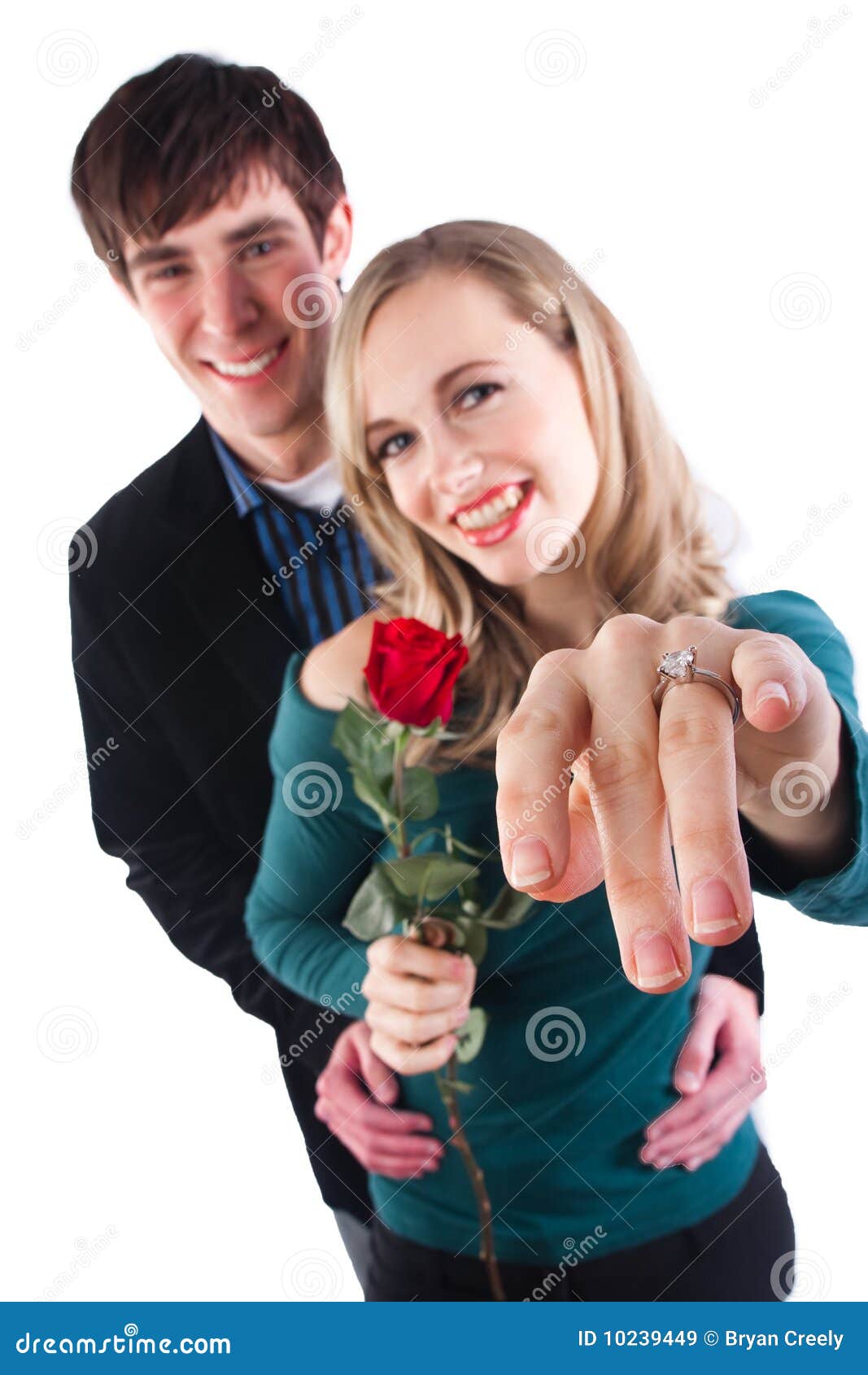 Couple just got engaged stock image. Image of girl, diamond - 10239449