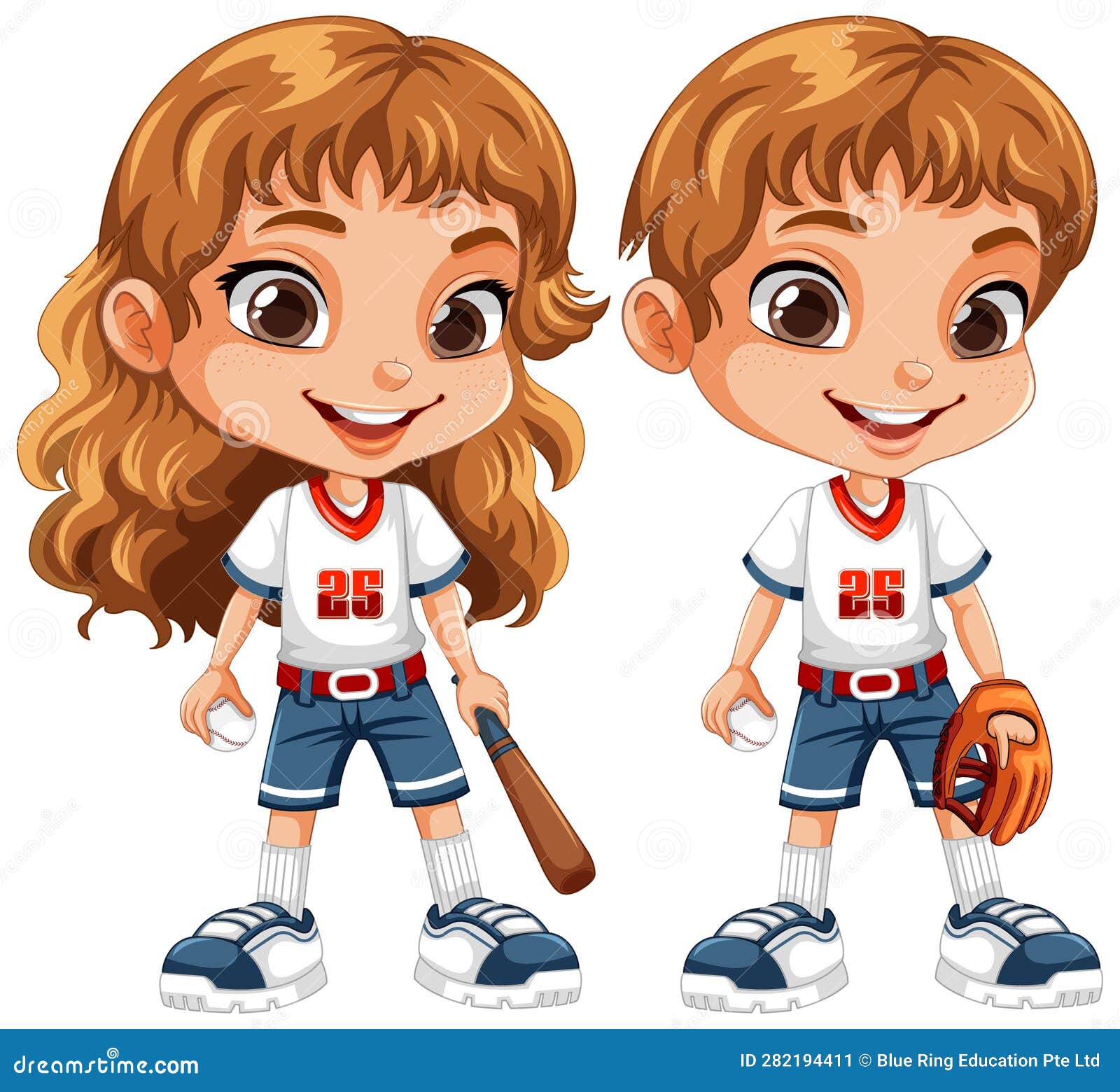 Baseball Couple Mascot Vector Cartoon Illustration | CartoonDealer.com ...