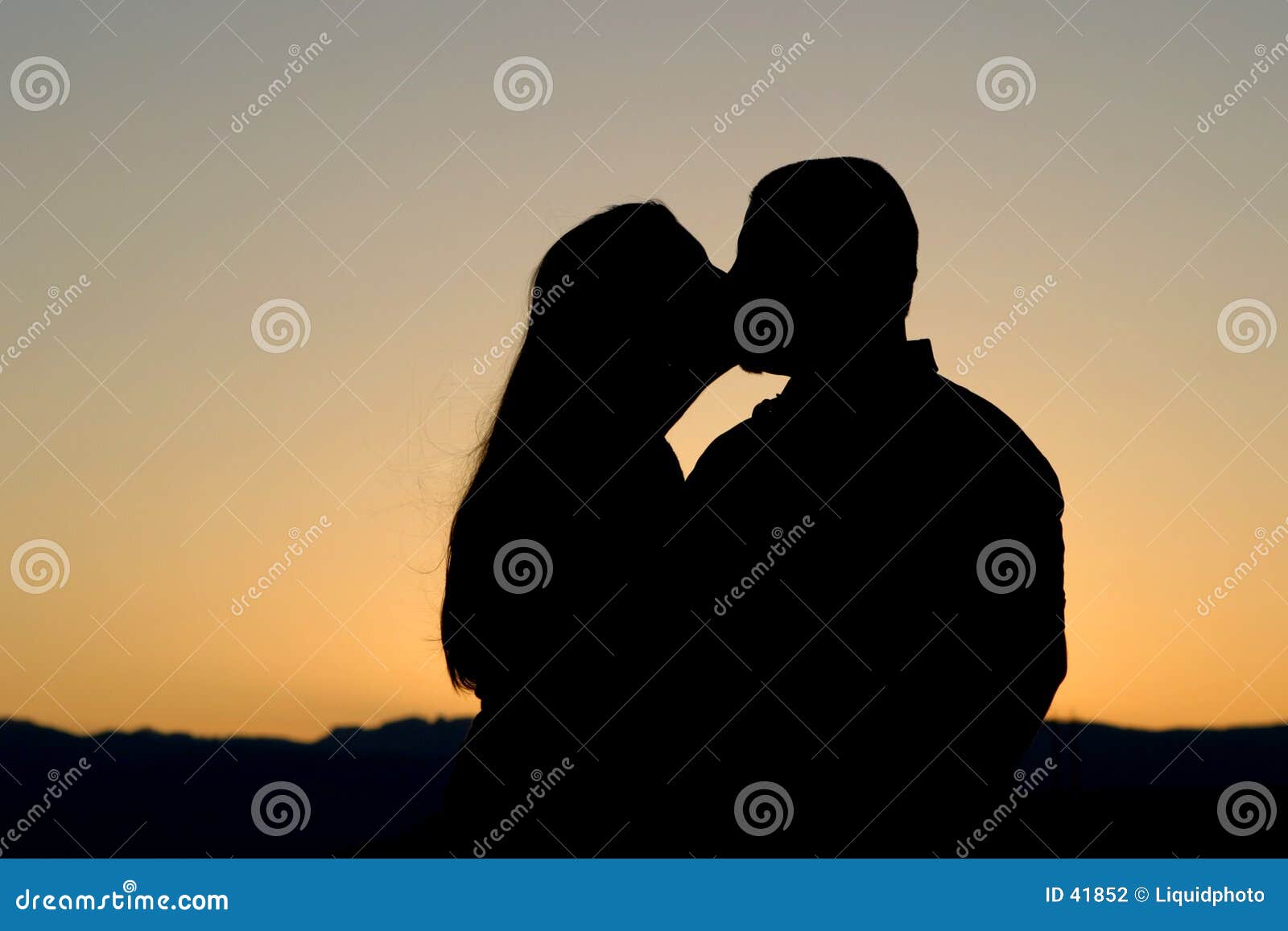 Couple Kissing Silhouette stock photo. Image of sunset, kissing - 41852
