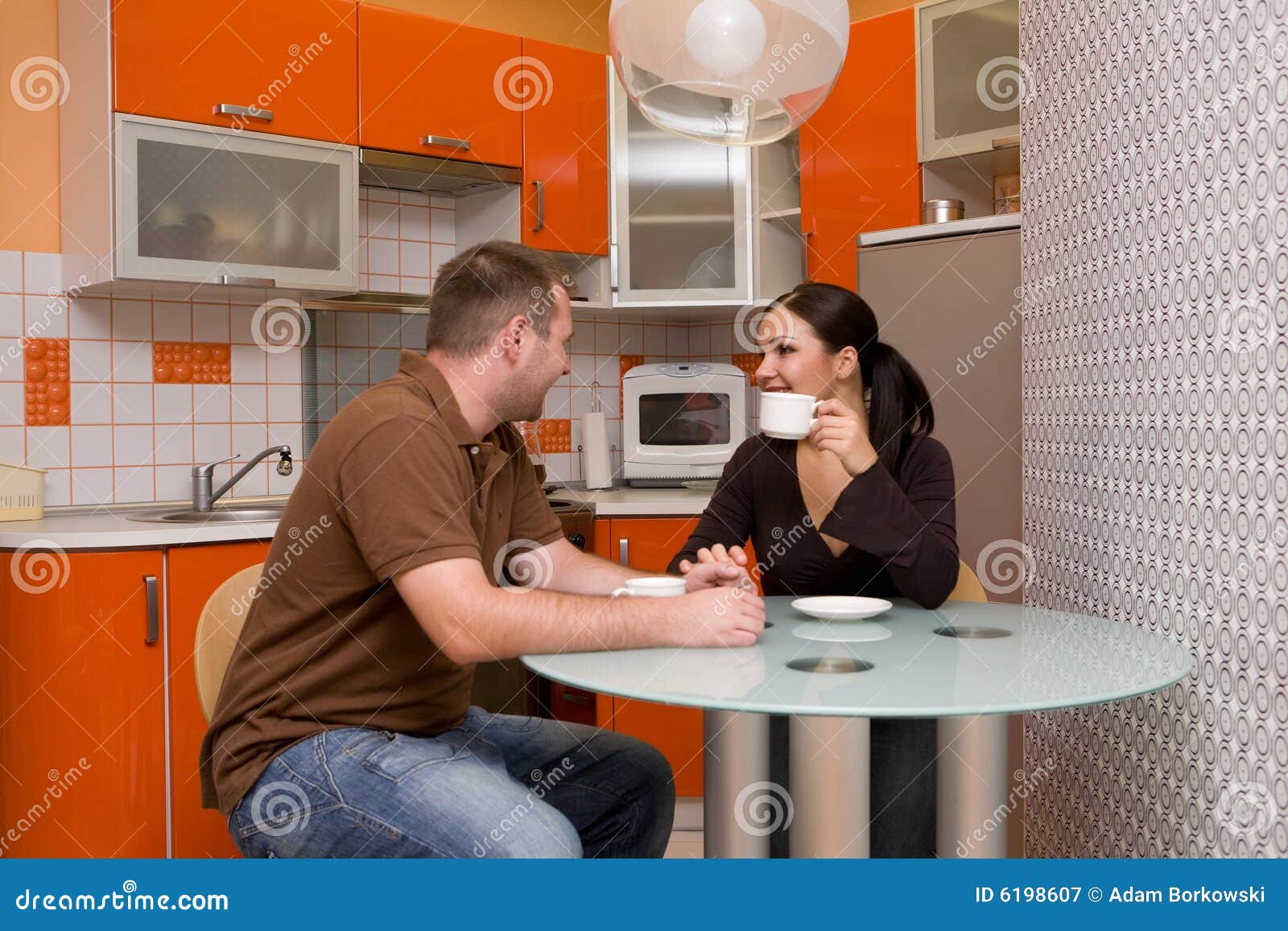 Couple in kitchen stock image. Image of interior, happy - 6198607