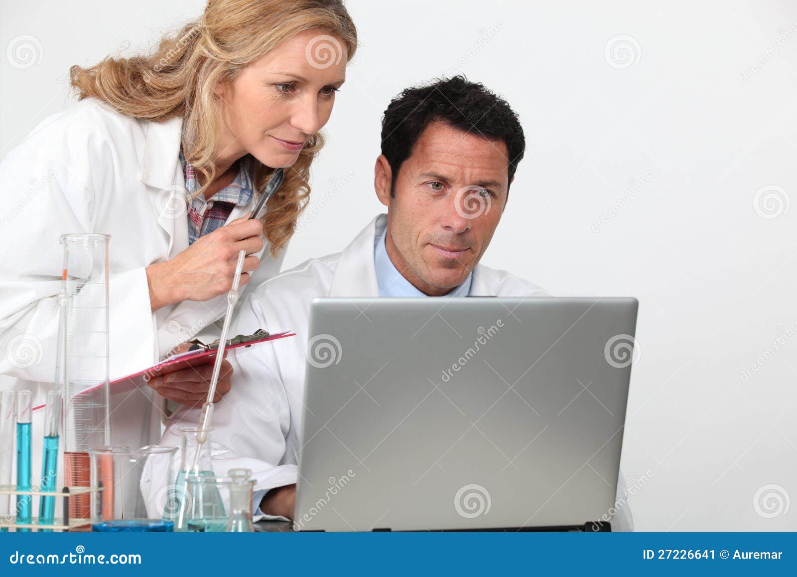 Couple in laboratory stock image. Image of concentrating - 27226641