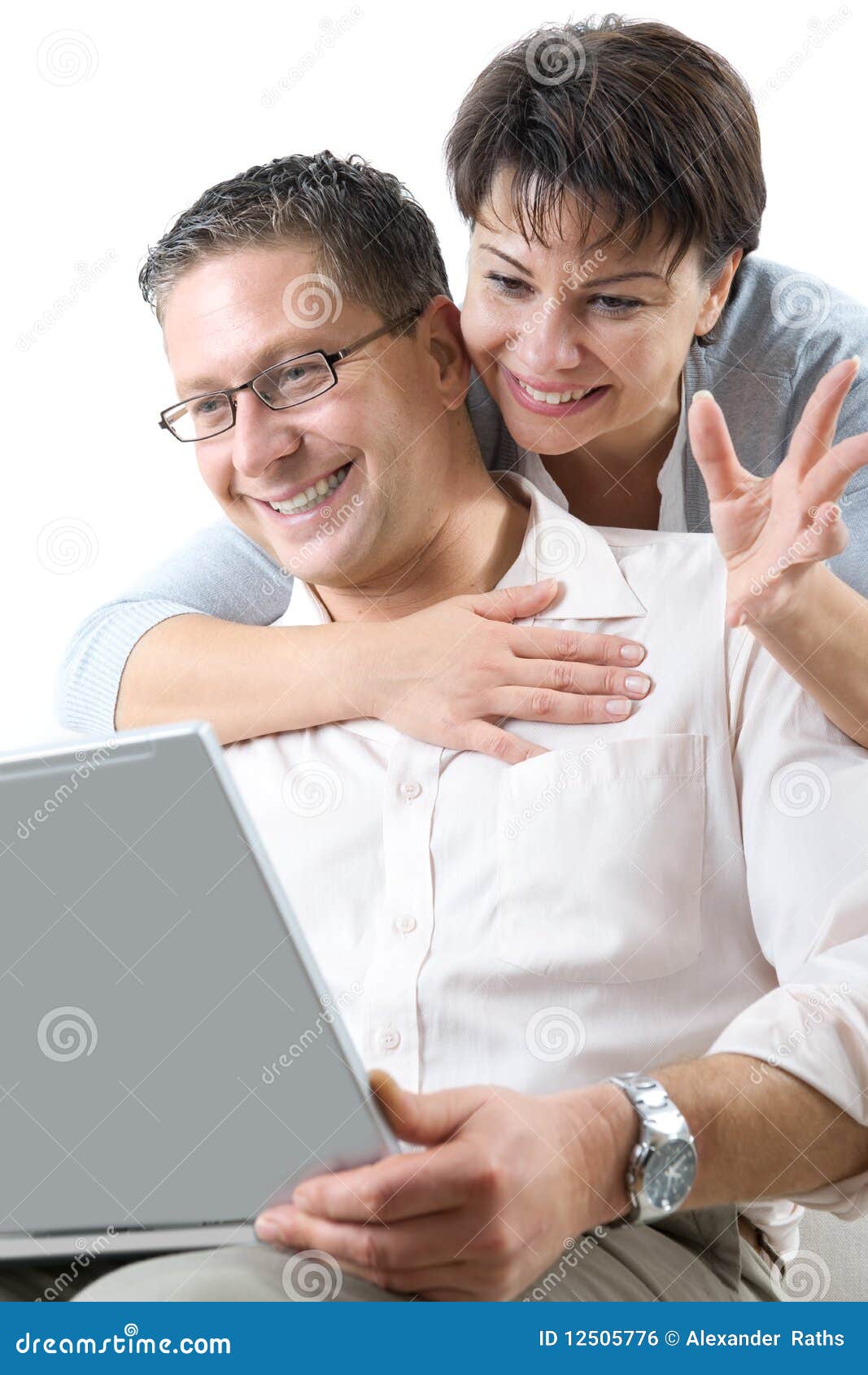 Couple on laptop stock photo. Image of convenience, modern - 12505776