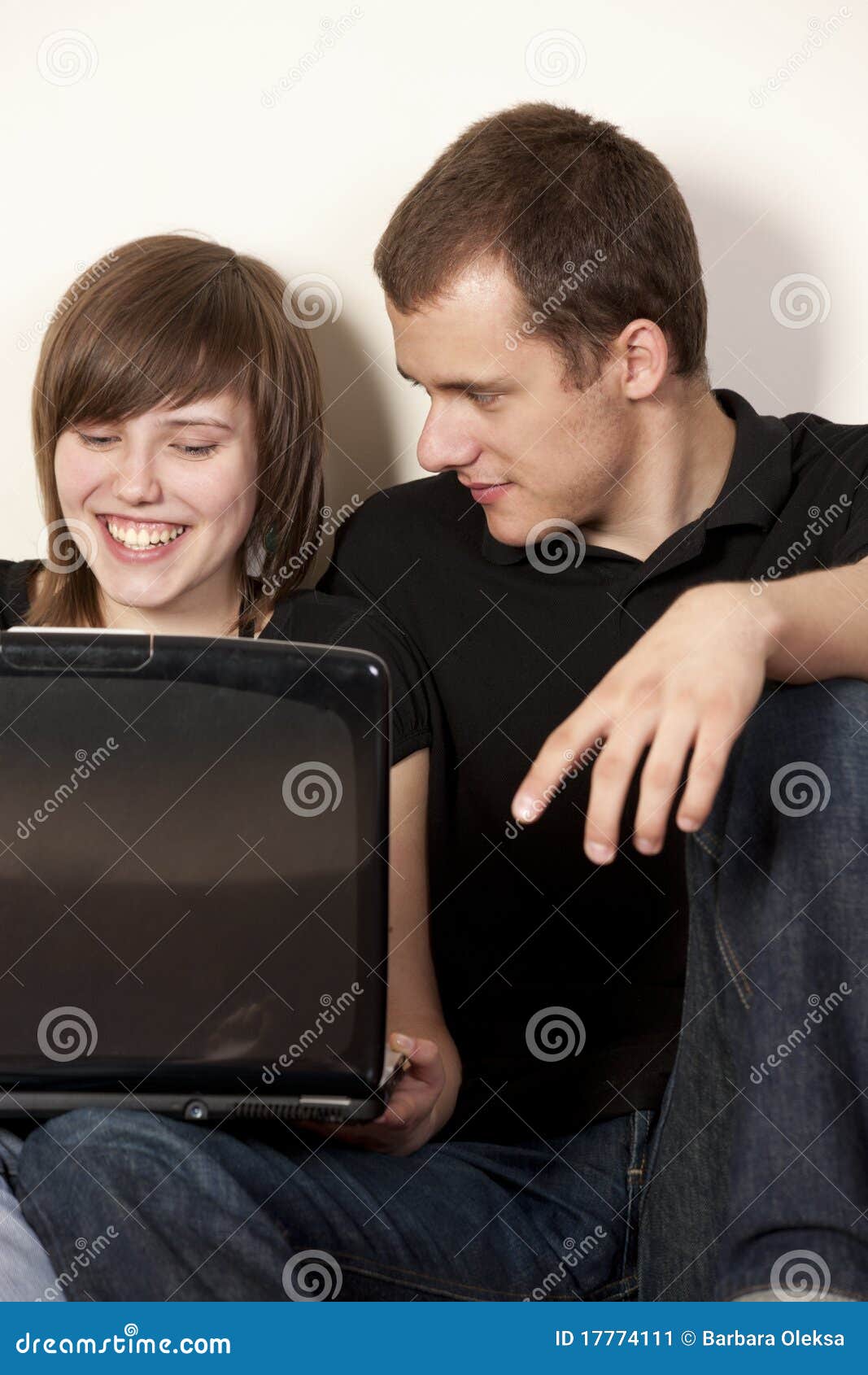 Couple with laptop stock image. Image of adult, couple - 17774111
